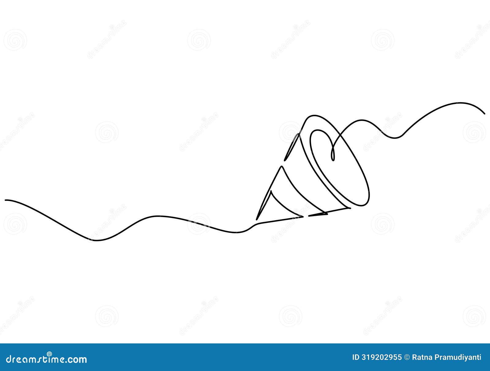 Party Popper One Line with Ribbon and Confetti.Congratulate and ...