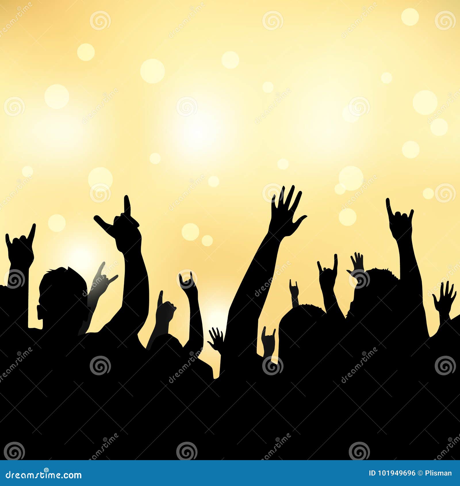 Party Poster With Silhouette Of People In Background Stock Vector ...