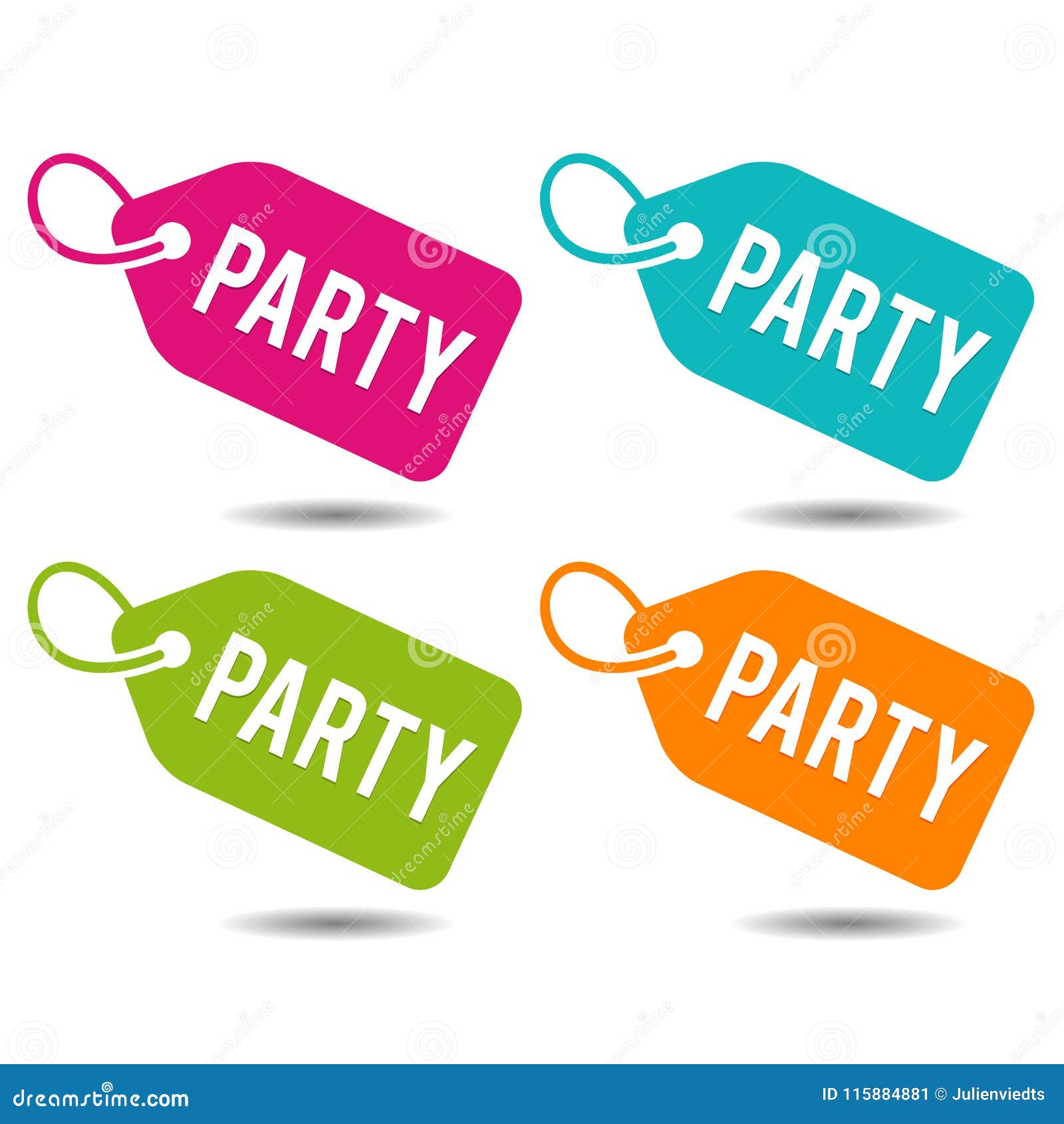 Party Price Tags. Flat Eps10 Vector Illustration Stock Vector ...