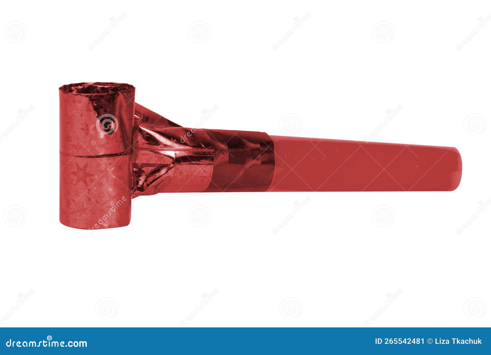 Party Red Horn Blower Rolled Whistle Noisemaker Isolated on the White ...