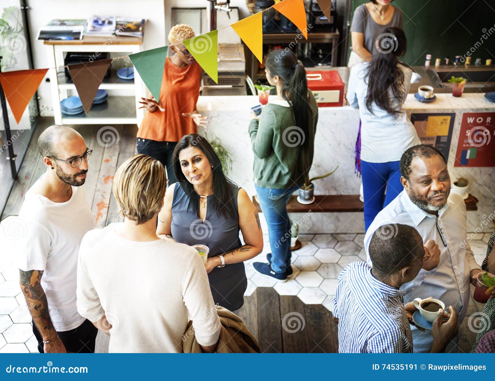 Party Restaurant Colleagues Collaboration Team Concept Stock Image ...