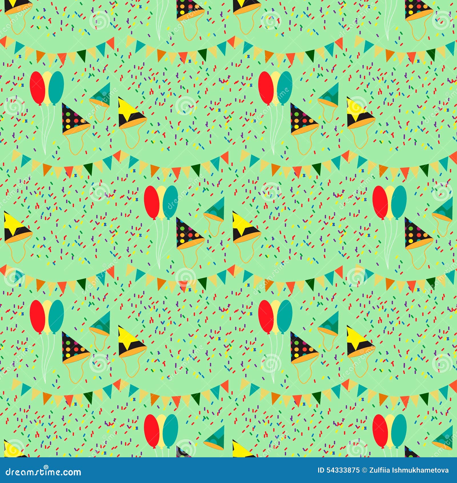 Party seamless pattern stock vector. Illustration of cartoon - 54333875