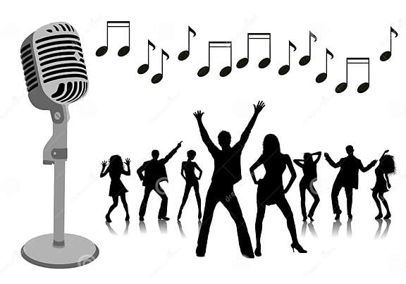 Party silhouettes stock illustration. Illustration of activity - 6735384