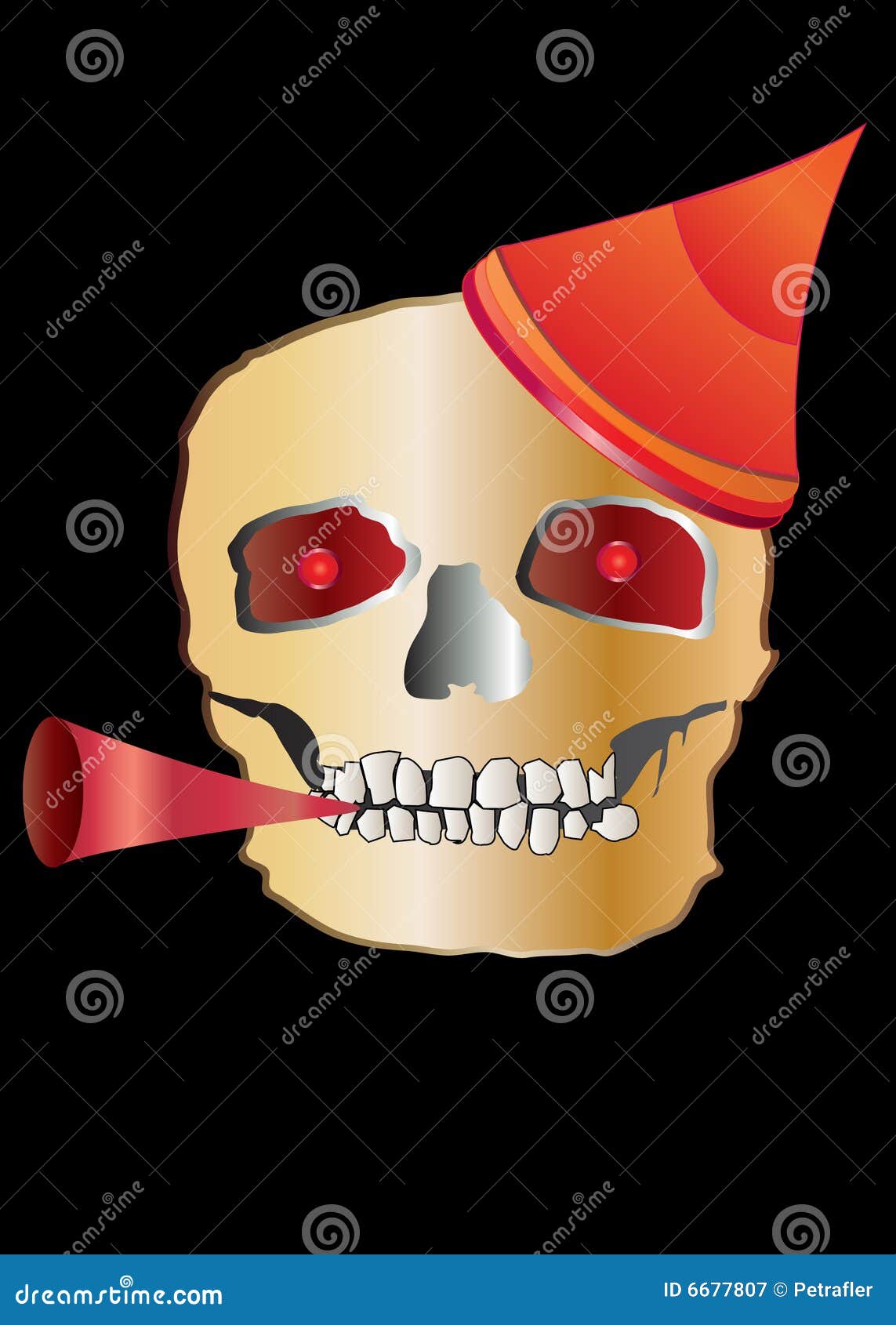 Party Skull stock vector. Illustration of blower, ghost - 6677807