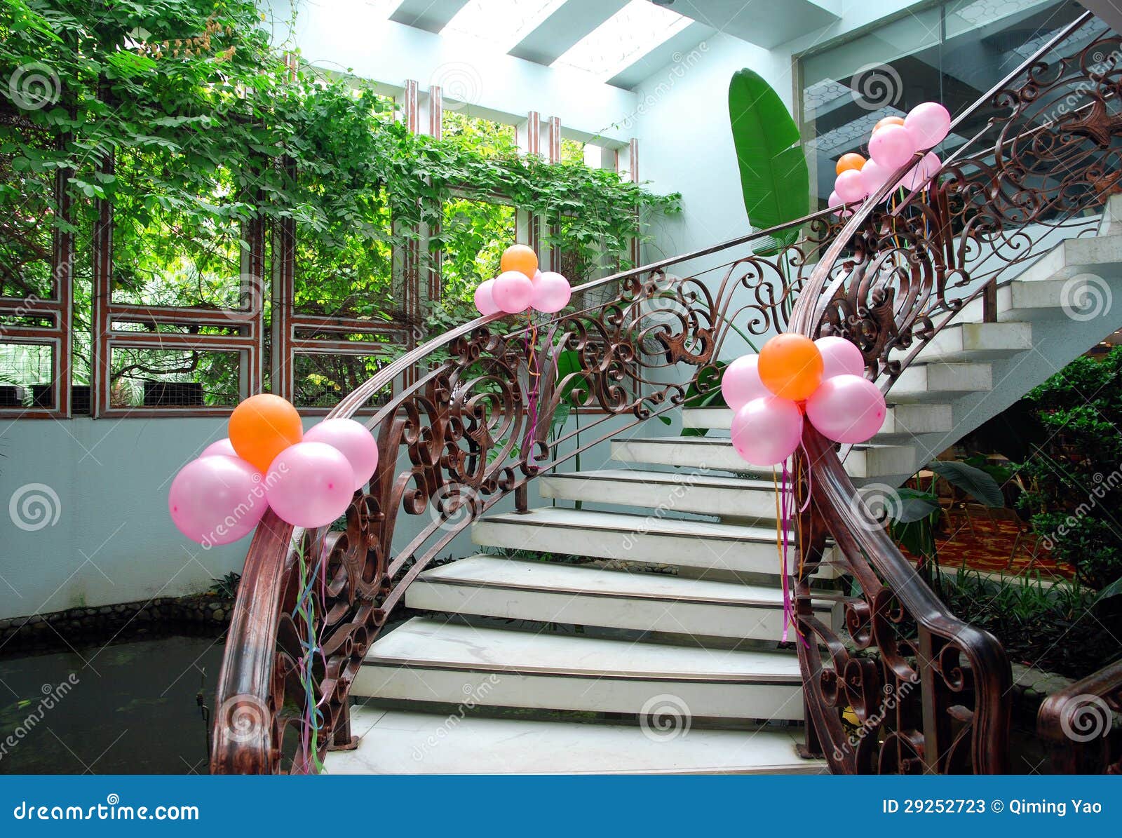 Party stairs stock image. Image of orange, villa, green - 29252723