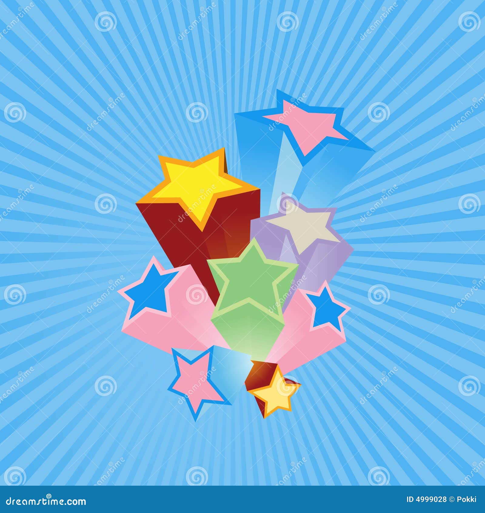 Party Stars with Blue Background. Stock Vector - Illustration of ...