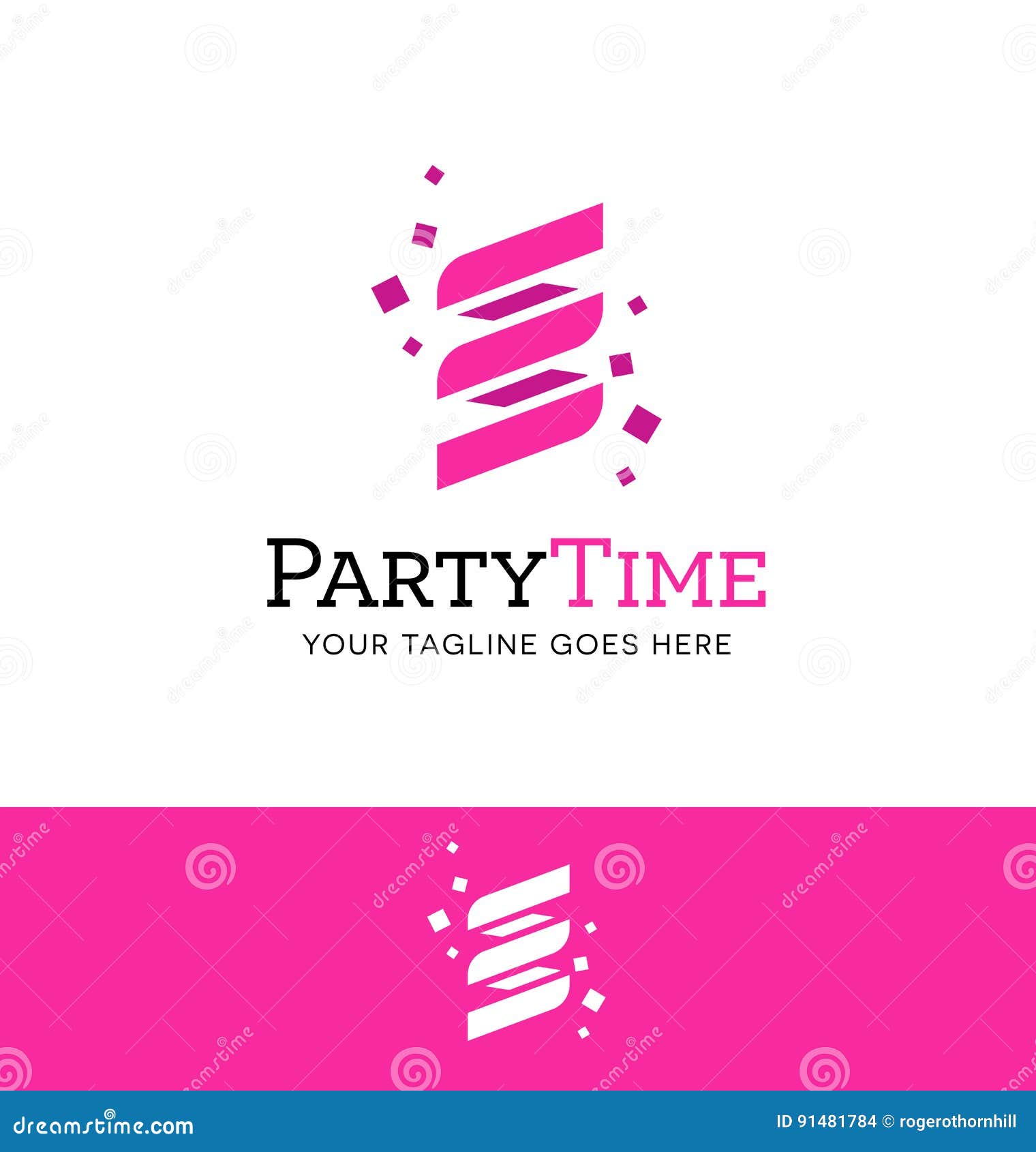 Party Streamer And Confetti Logo Or Icon Vector Illustration ...