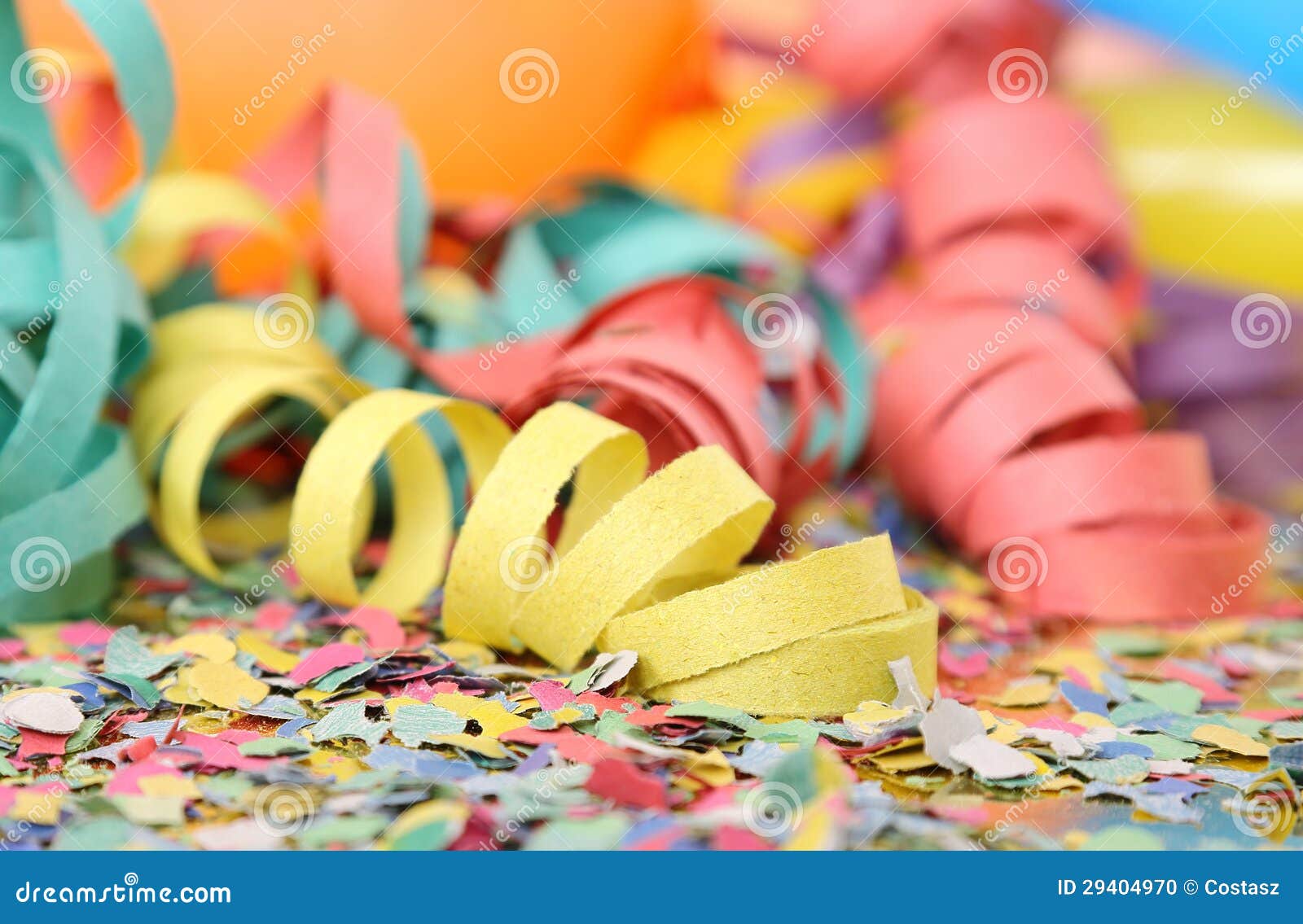 Party streamers stock photo. Image of balloons, surprise - 29404970
