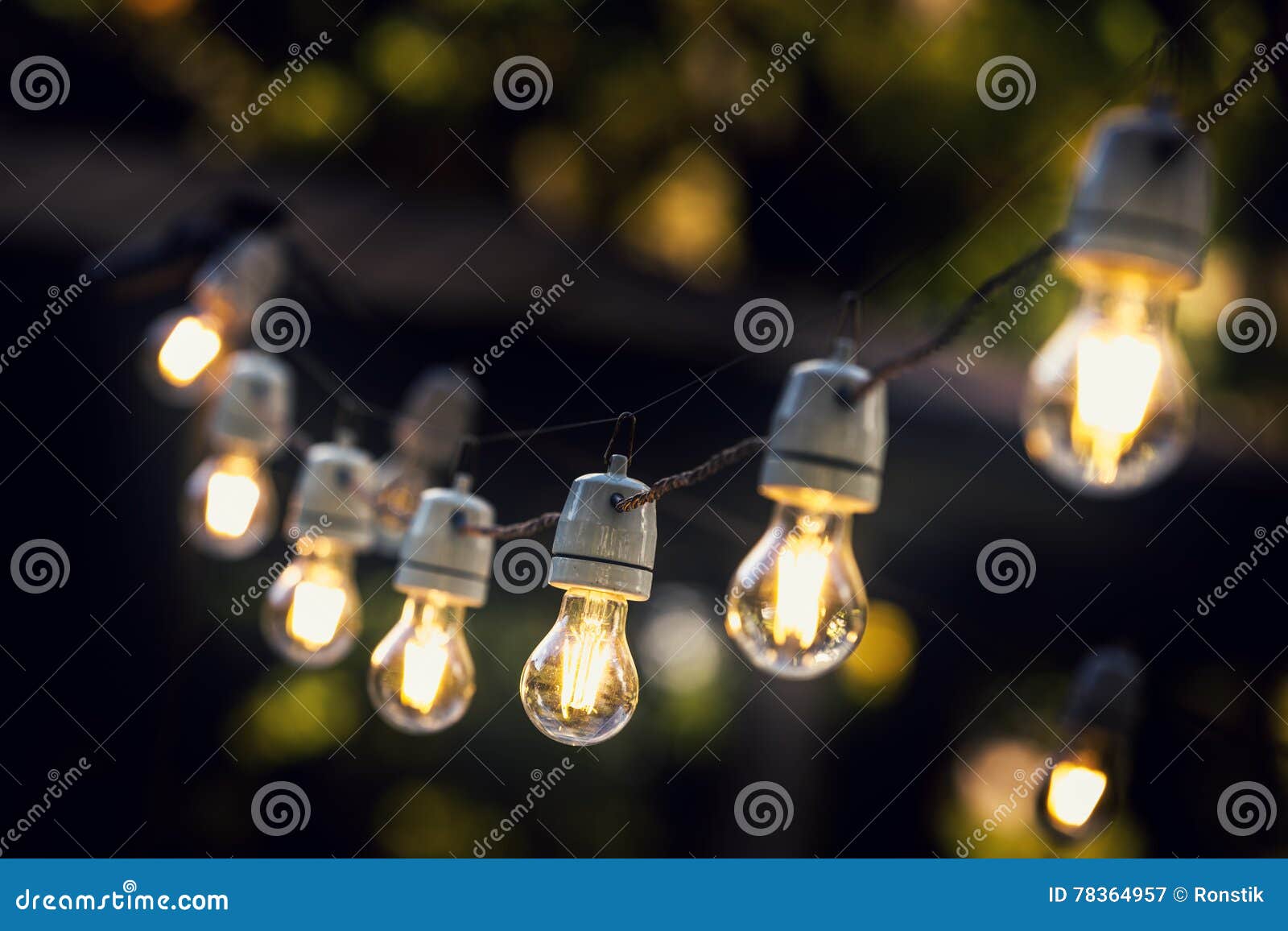String Lights Hung Over Dauphin Street, And Buildings In Downtown ...