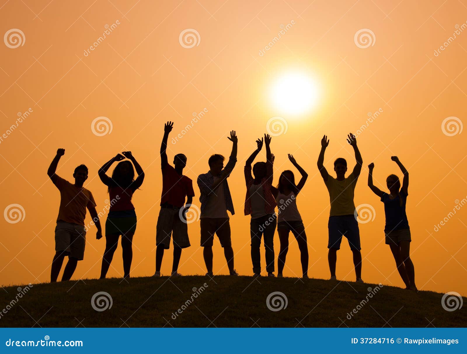 Party at Sunset stock photo. Image of holiday, silhouette - 37284716