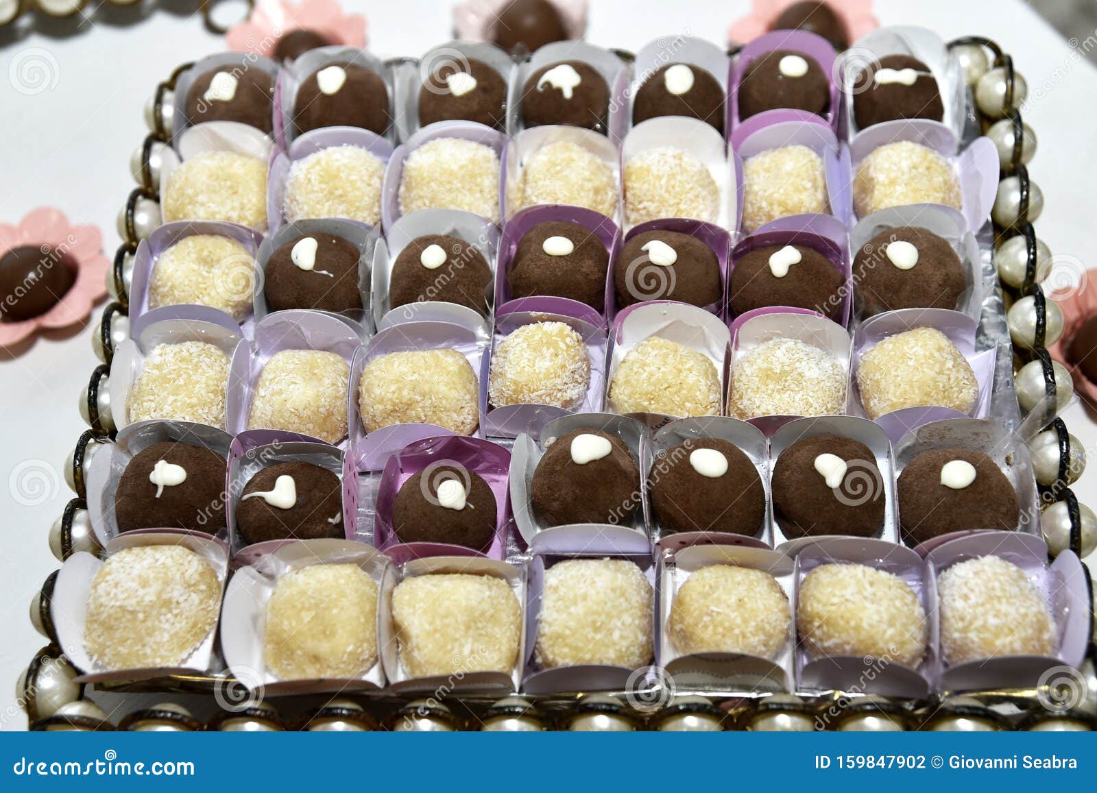 Party Table with Chocolates Brigadeiro Chocolates Stock Photo - Image ...