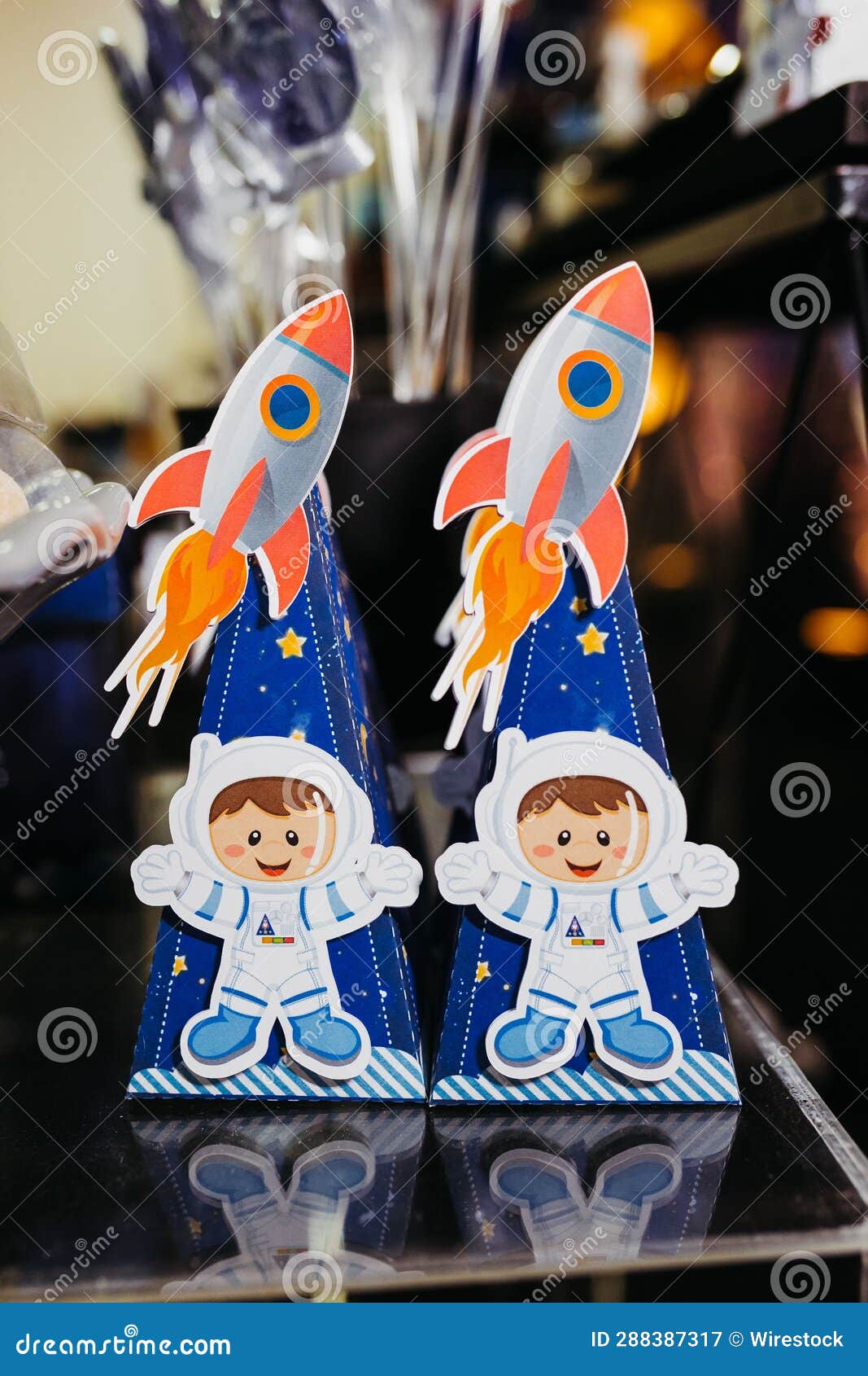 Party Table Featuring a Space-themed Decoration Stock Image - Image of ...