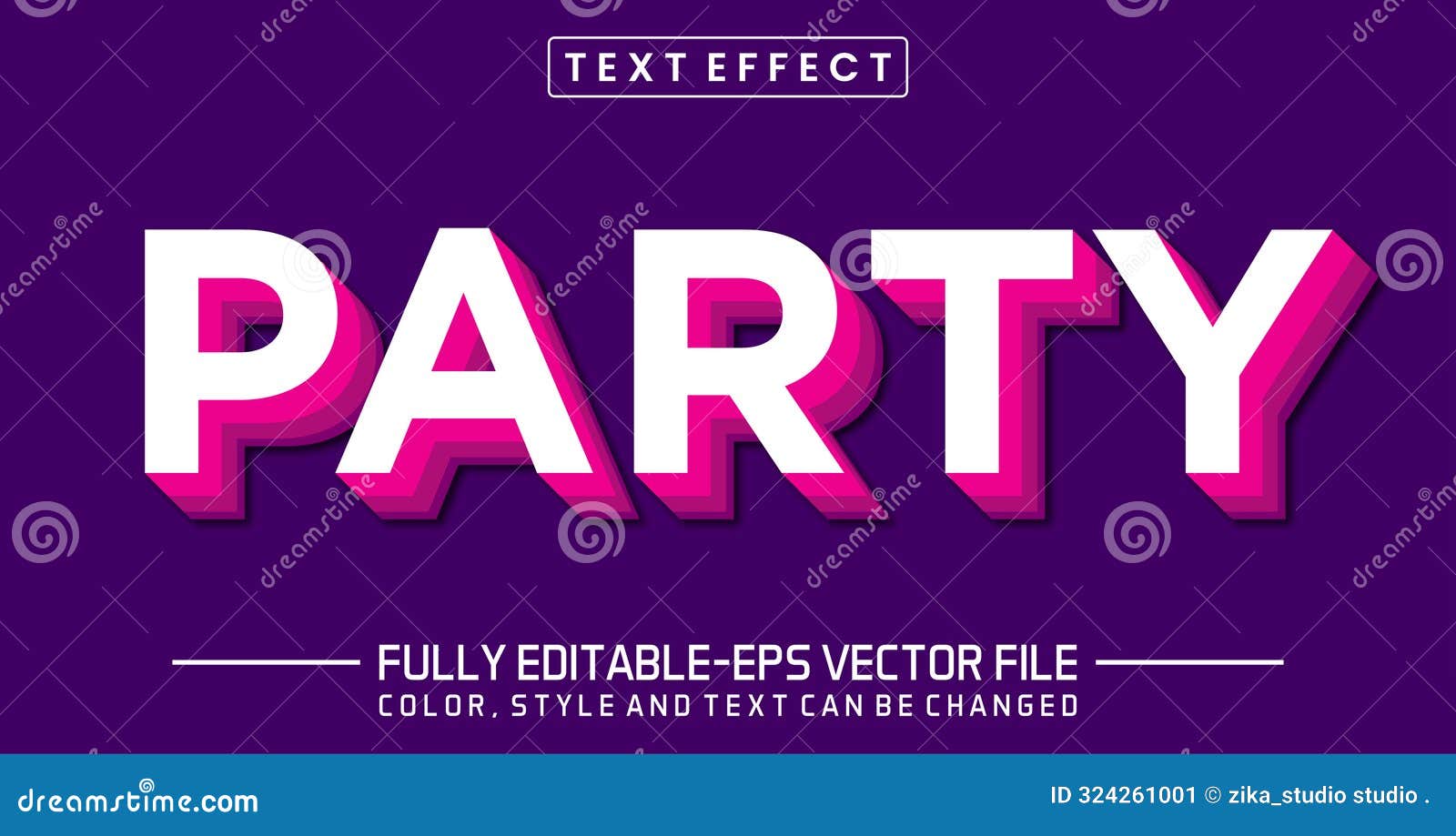 Party Text Editable Style Effect Stock Illustration - Illustration of ...