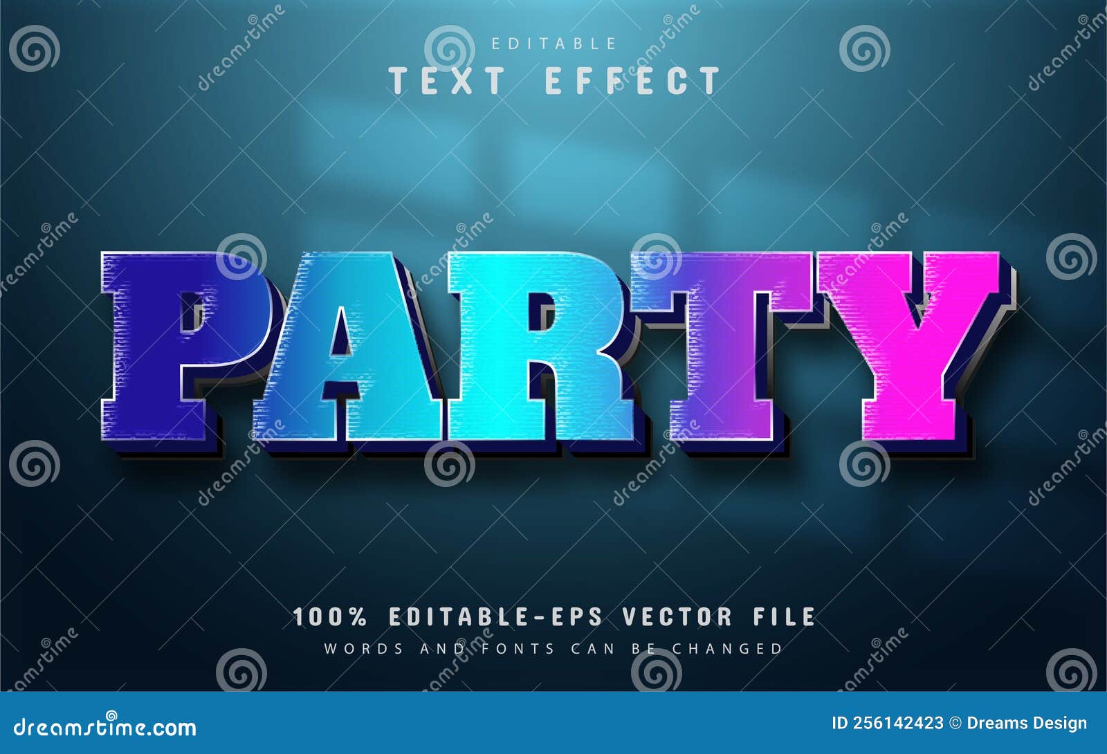 Party Text Effect with Gradient Stock Vector - Illustration of text ...