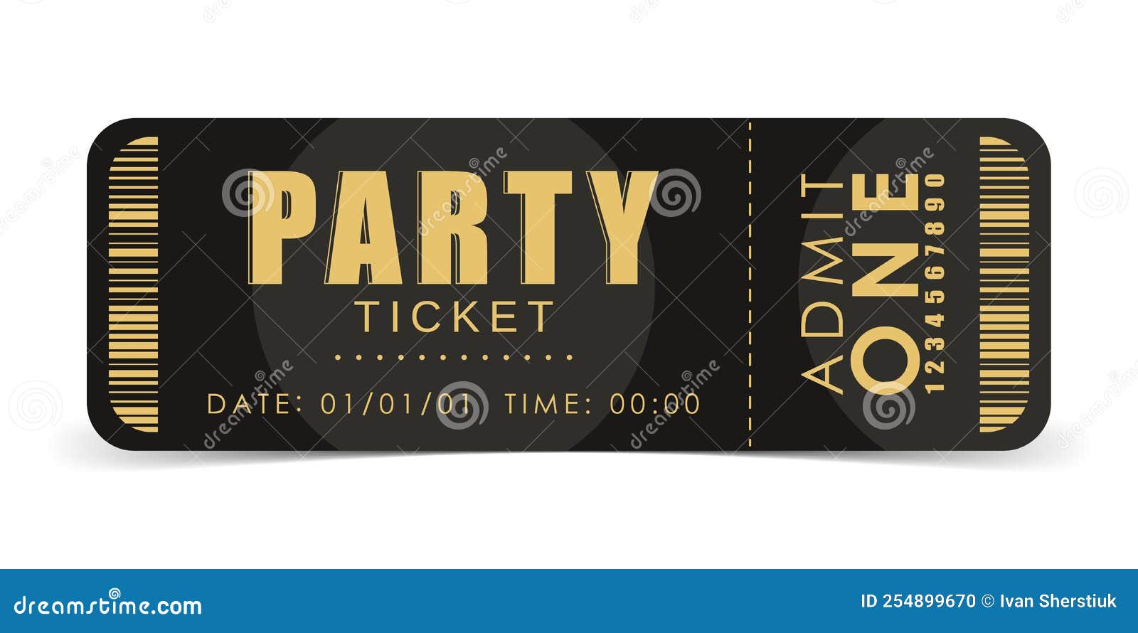 Party Ticket Template. Modern Ticket Card Illustration Template. Vector ...