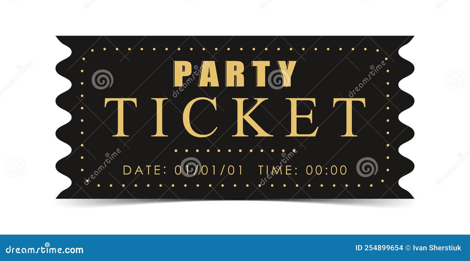 Party Ticket Template. Modern Ticket Card Template. Vector Illustration ...
