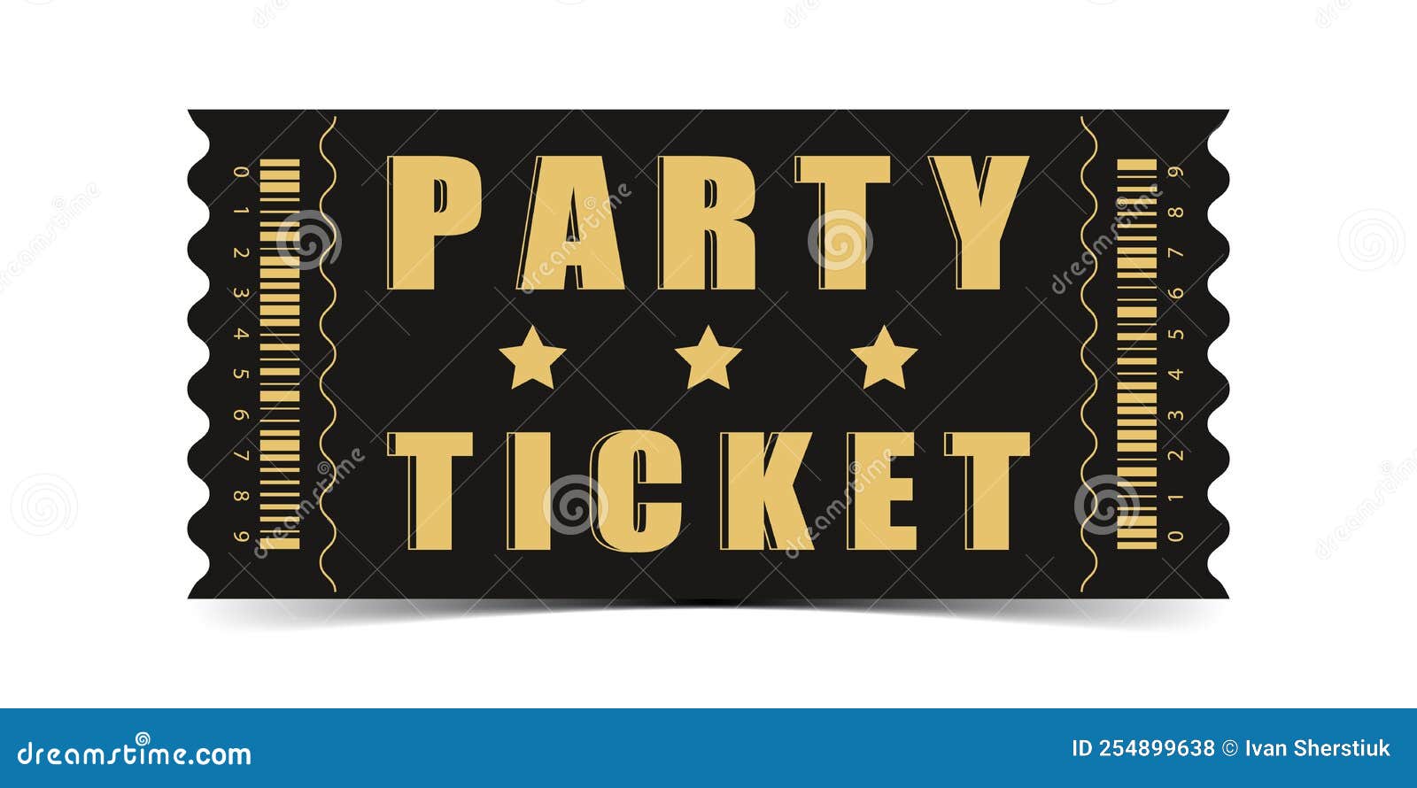 Party Ticket Template. Modern Elegant Ticket Card Illustration Template ...
