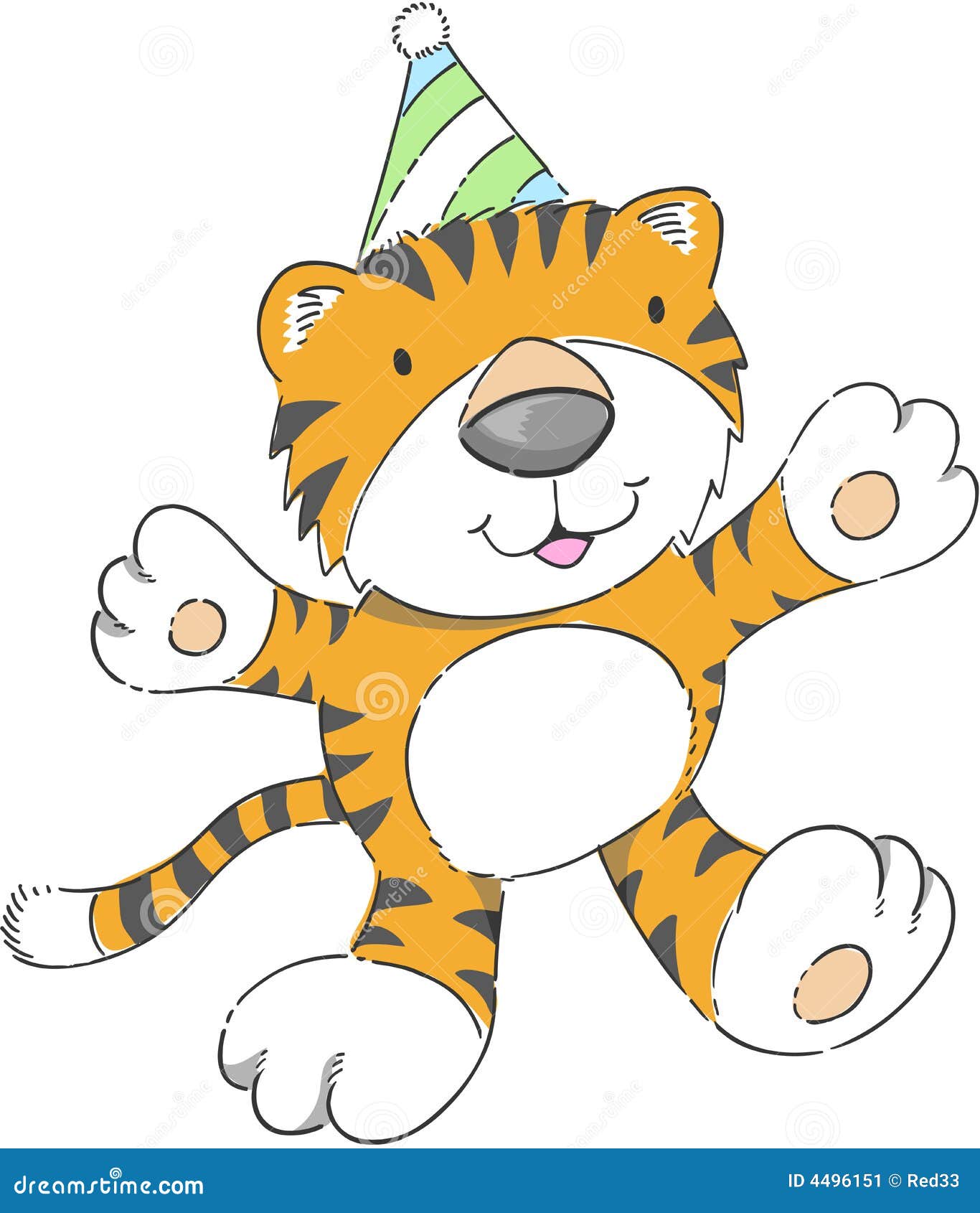 Party Tiger Vector stock vector. Illustration of lovable - 4496151