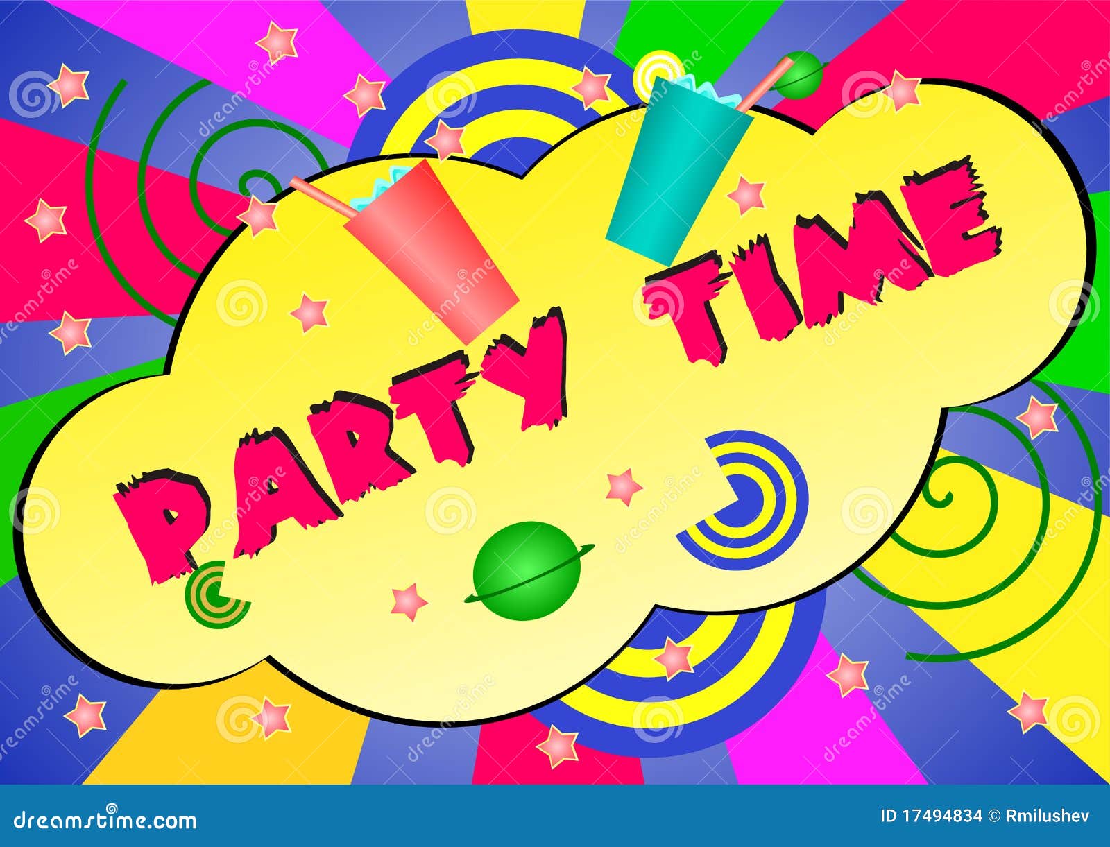 Party time stock illustration. Illustration of colors - 17494834