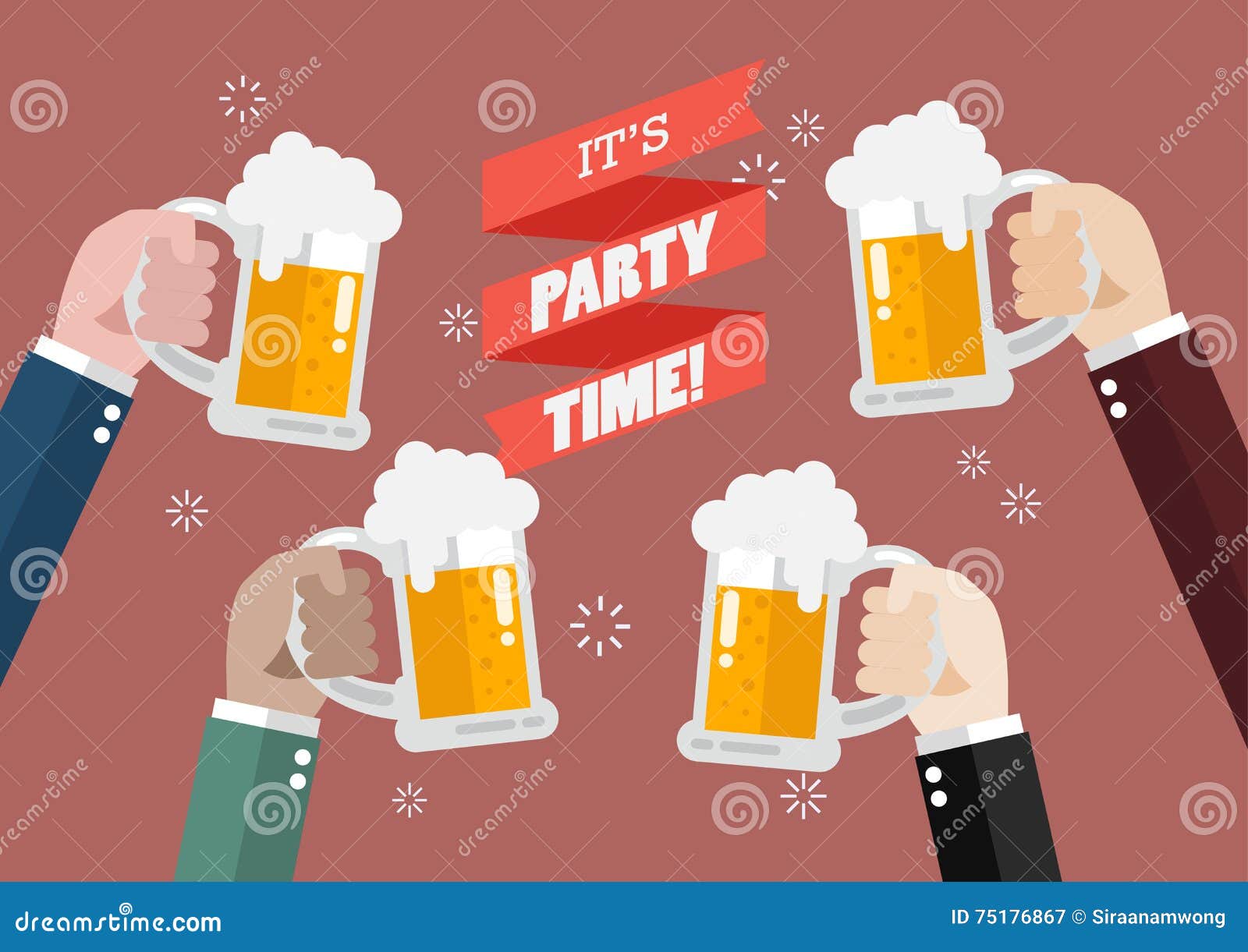 Party Time stock vector. Illustration of businessman - 75176867