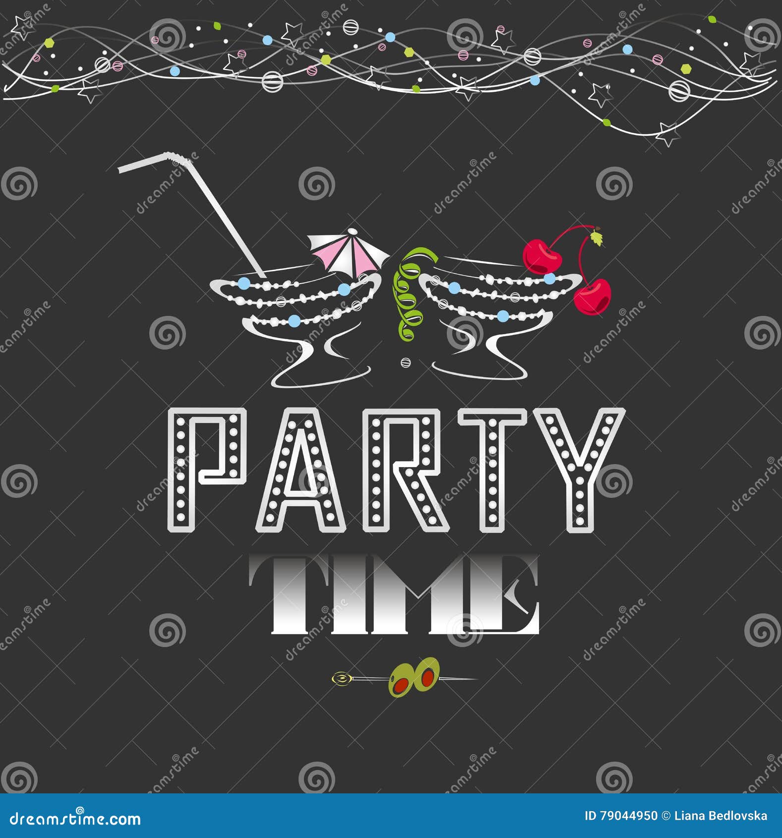 Party time poster stock vector. Illustration of chat - 79044950