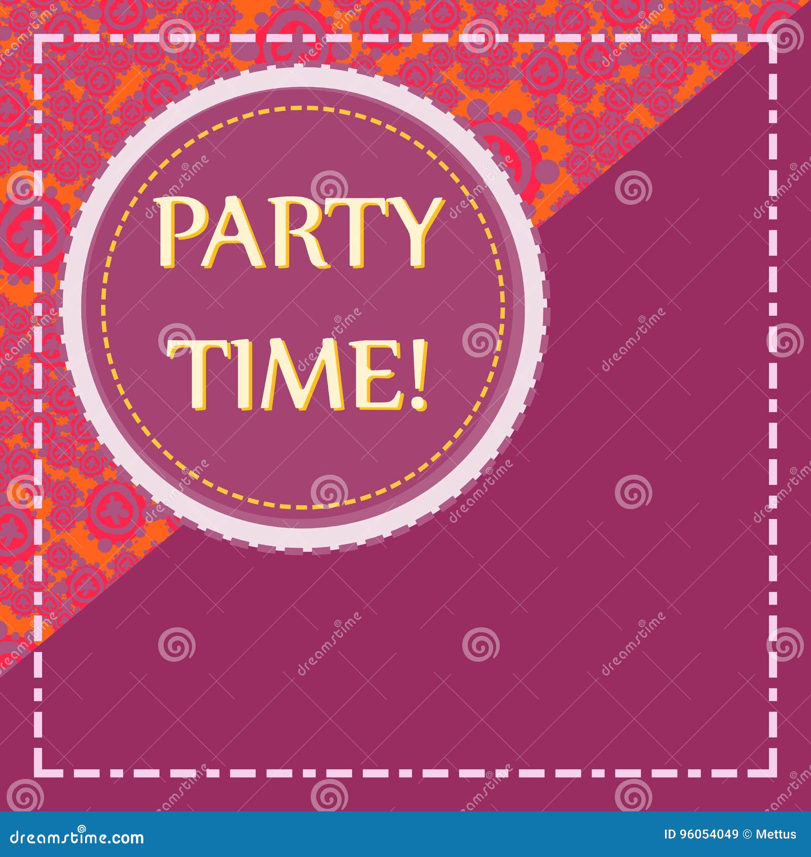 Party Time Print Pink Color, Copyspace Stock Vector - Illustration of ...