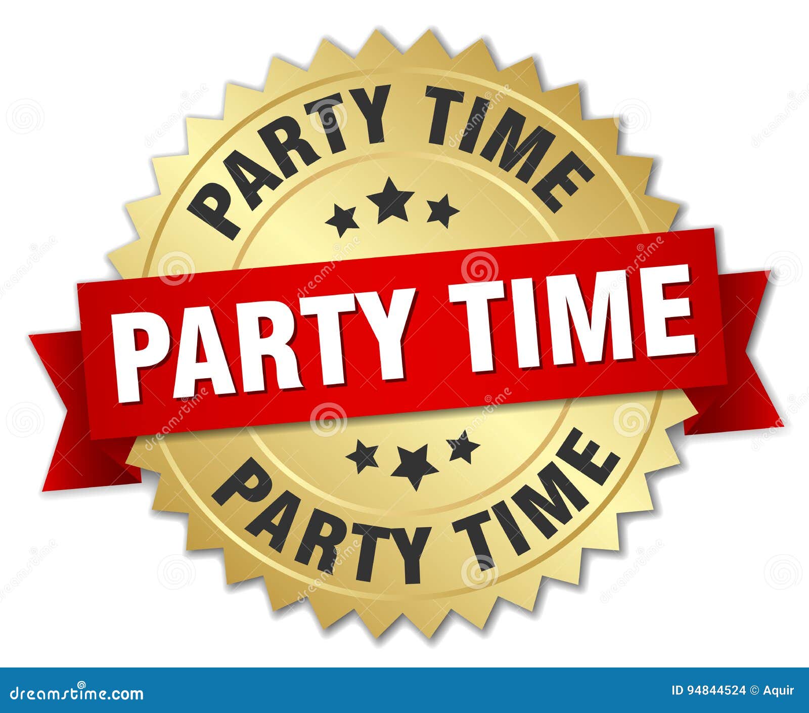 Party Time Round Isolated Badge Stock Vector - Illustration of peeler ...