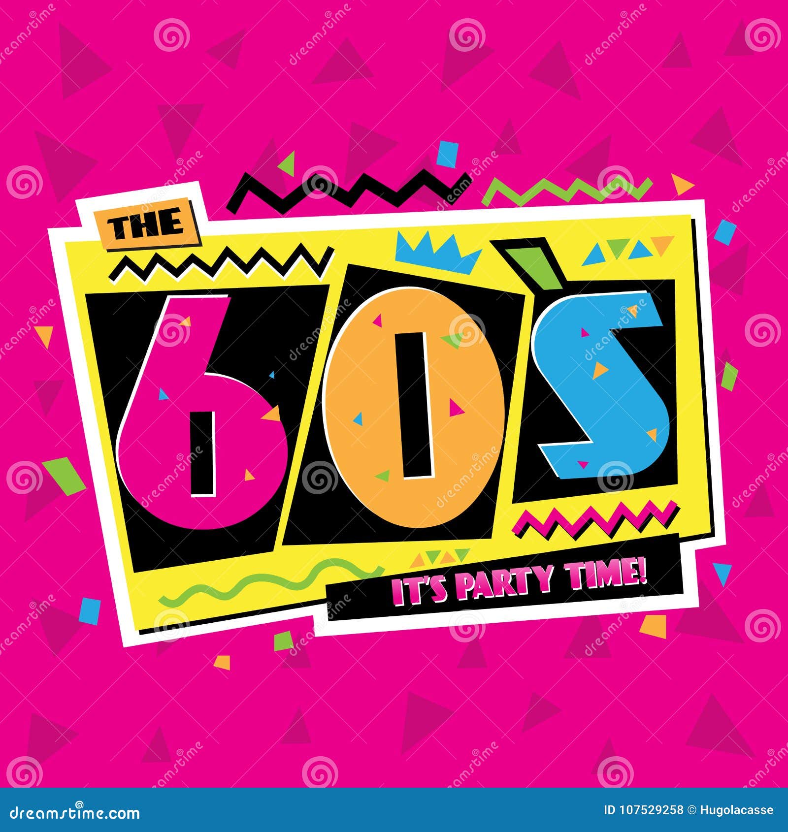 Party Time the 60s Style Label. Vector Illustration. Stock Vector ...