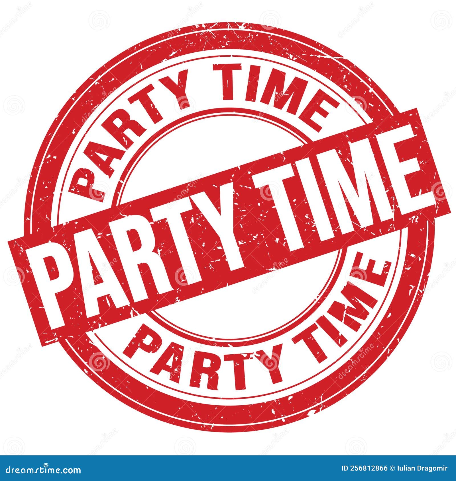 PARTY TIME Text Written on Red Round Stamp Sign Stock Illustration ...