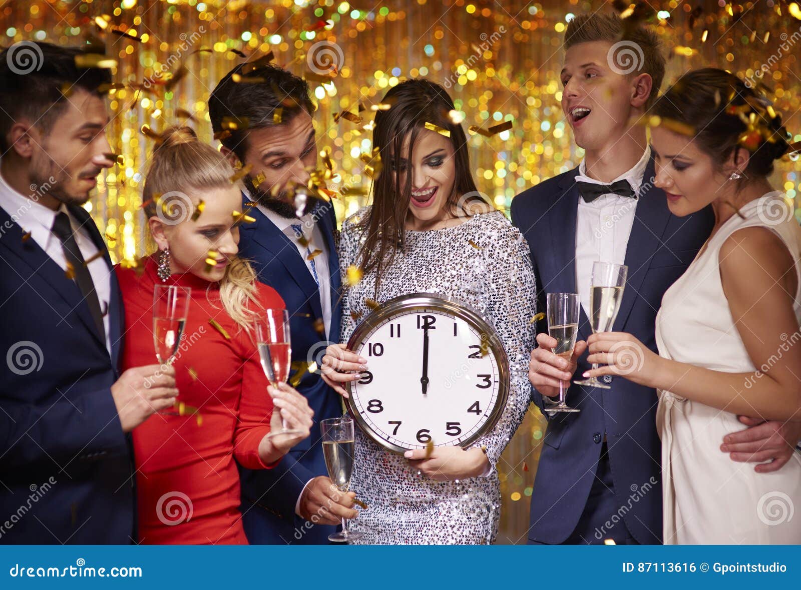 Party time stock photo. Image of clock, friendship, dress - 87113616