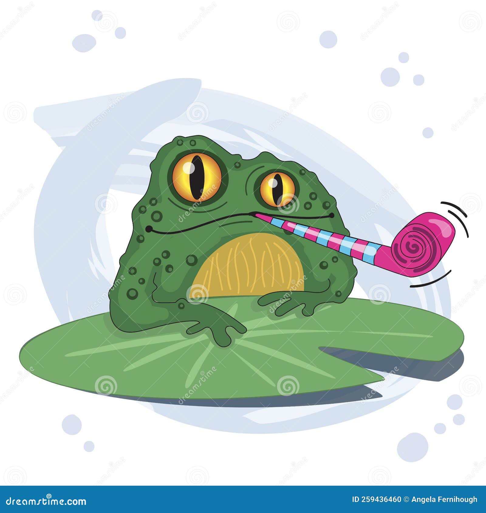 Party Toad on a Lily Pad stock vector. Illustration of pond - 259436460