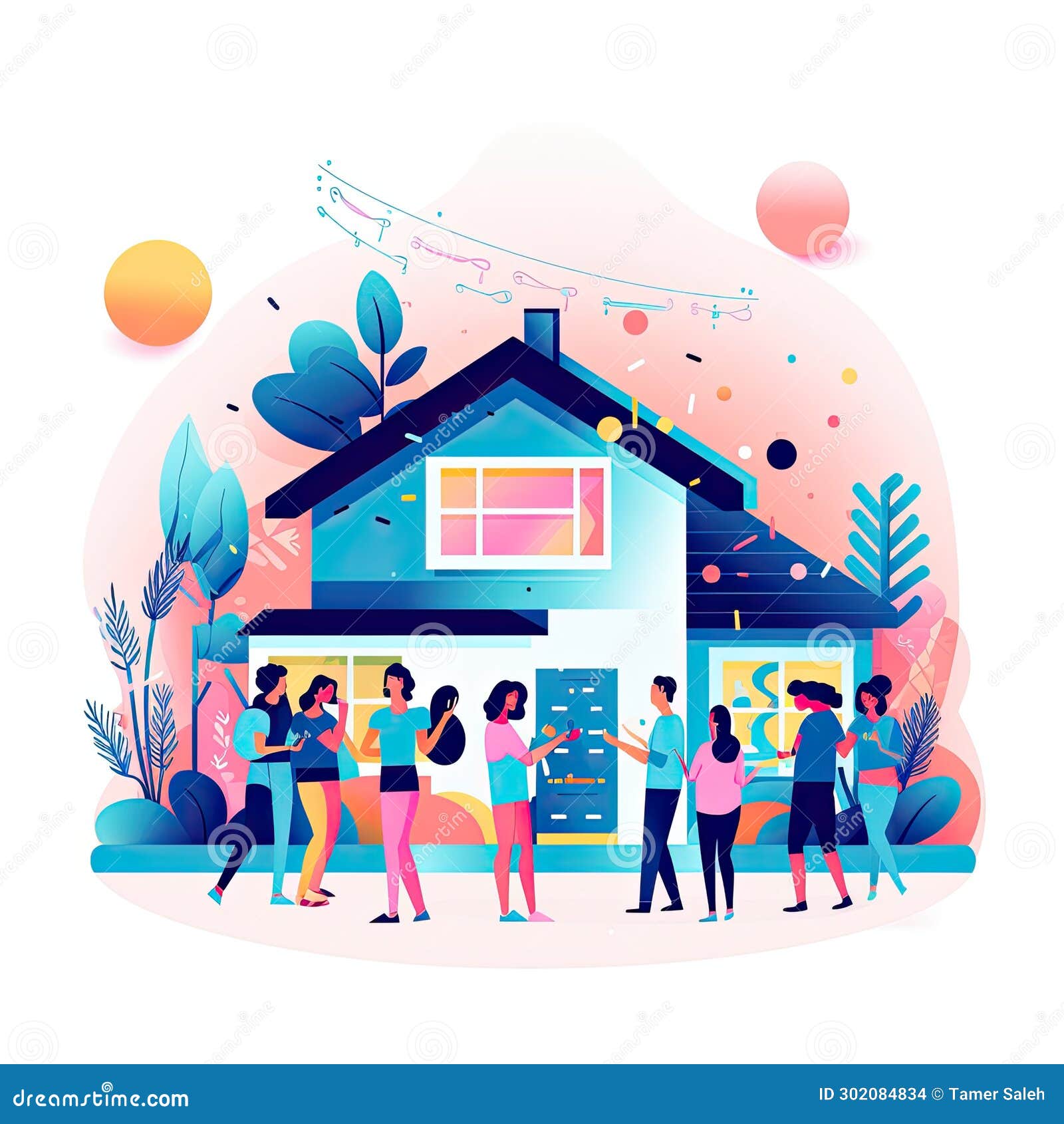 Party Vector Illustration. stock illustration. Illustration of floor ...