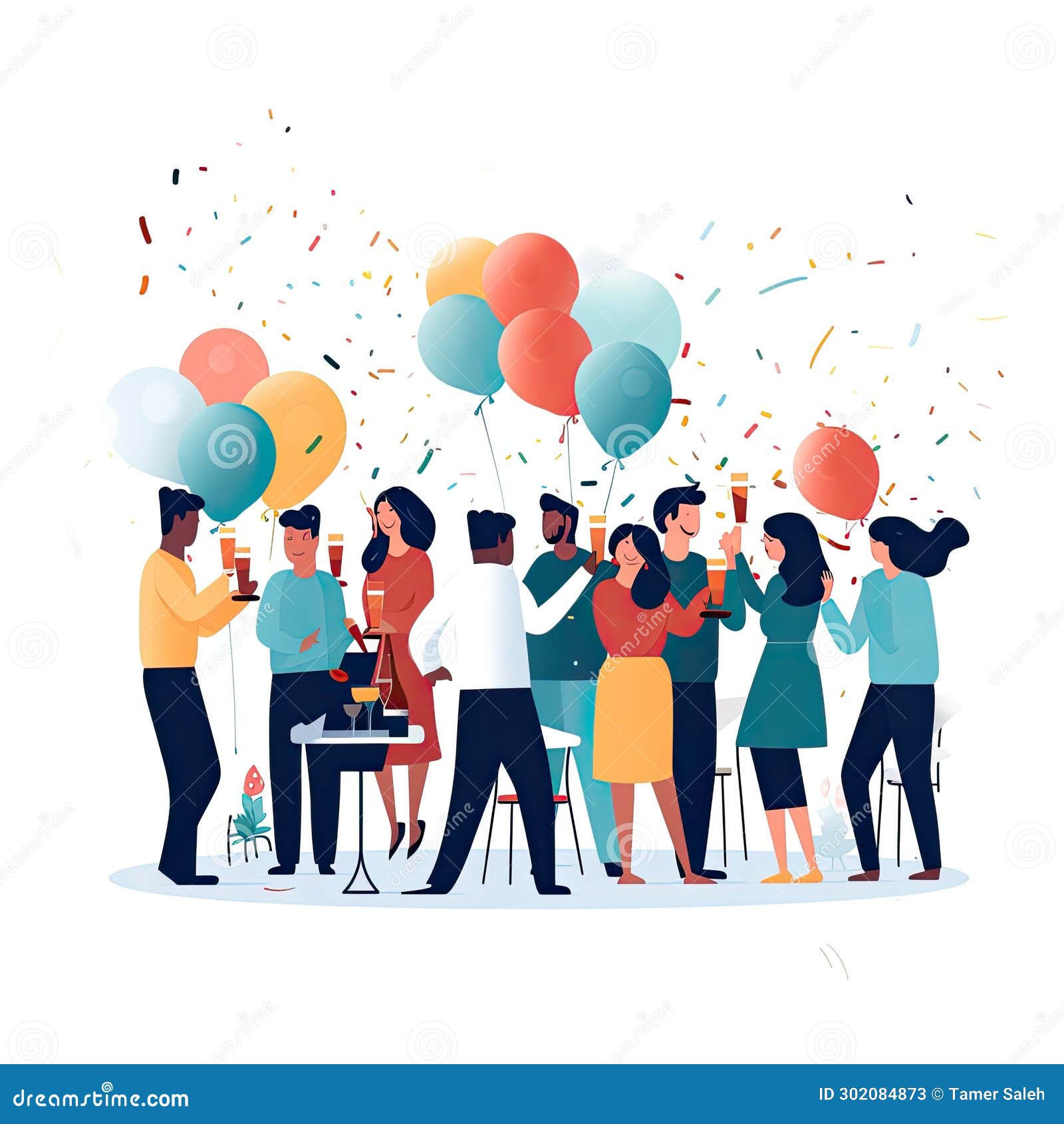 Party Vector Illustration. stock illustration. Illustration of ball ...