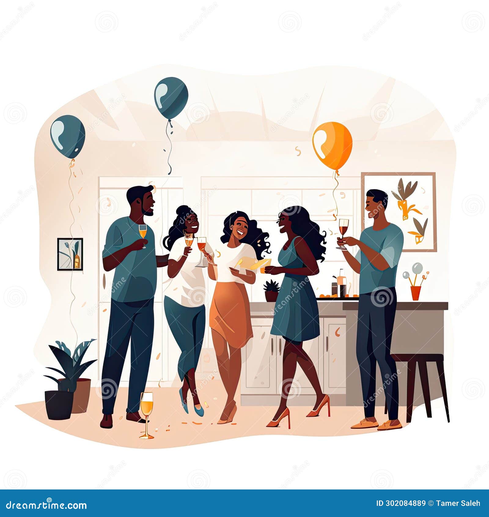 Party Vector Illustration. stock illustration. Illustration of ...