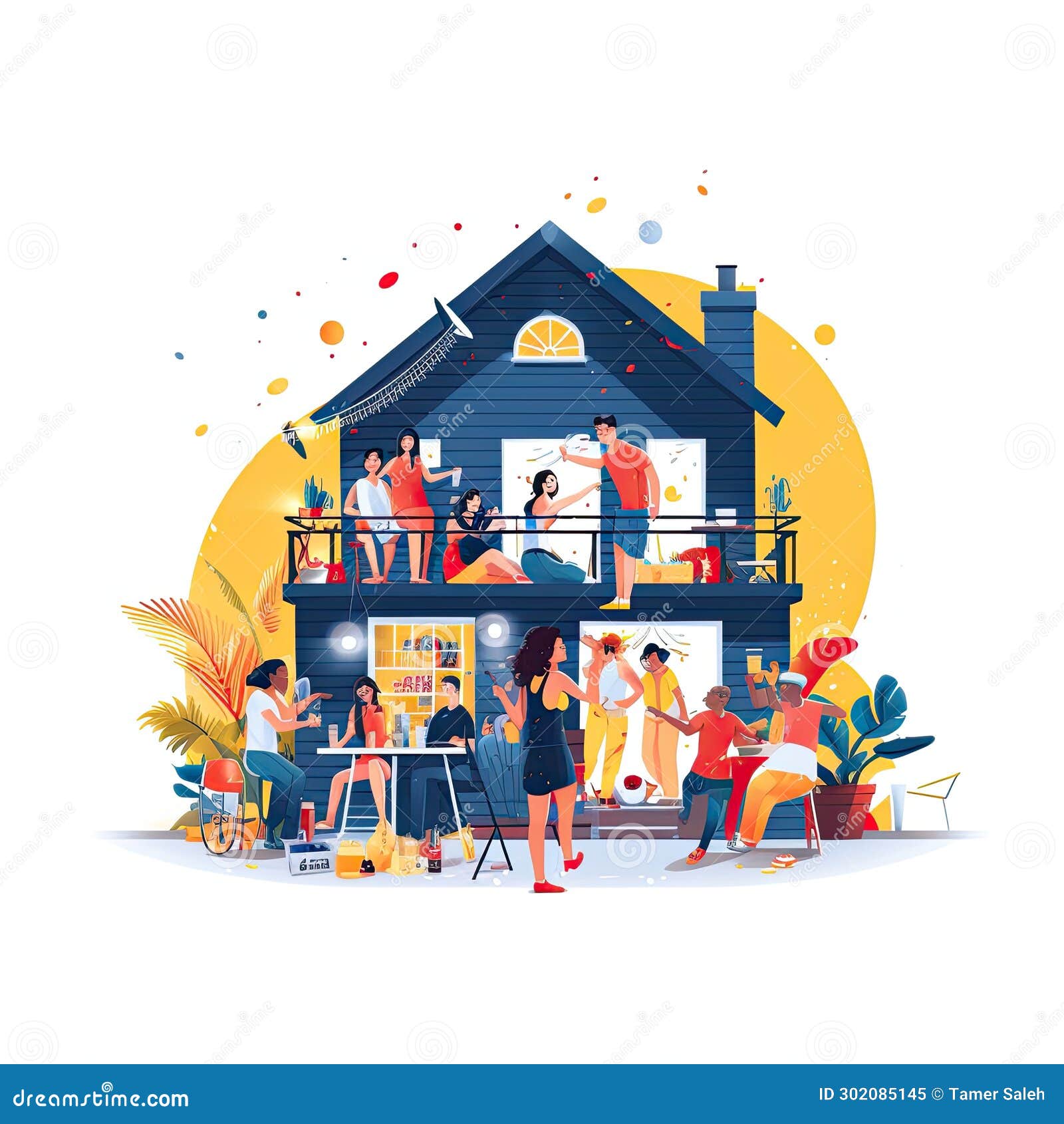 Party Vector Illustration. stock illustration. Illustration of disco ...