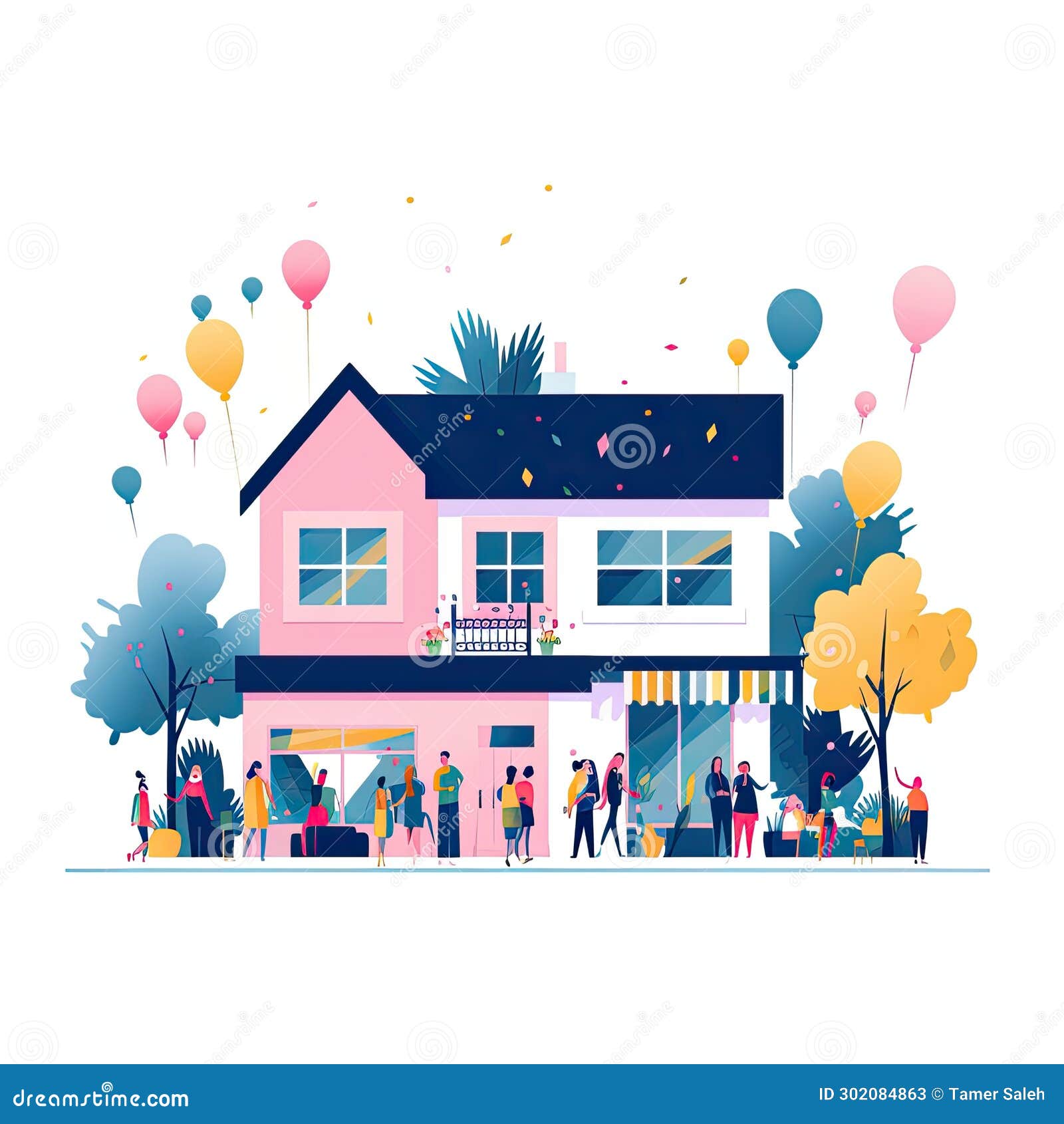 Party Vector Illustration. stock illustration. Illustration of joyful ...
