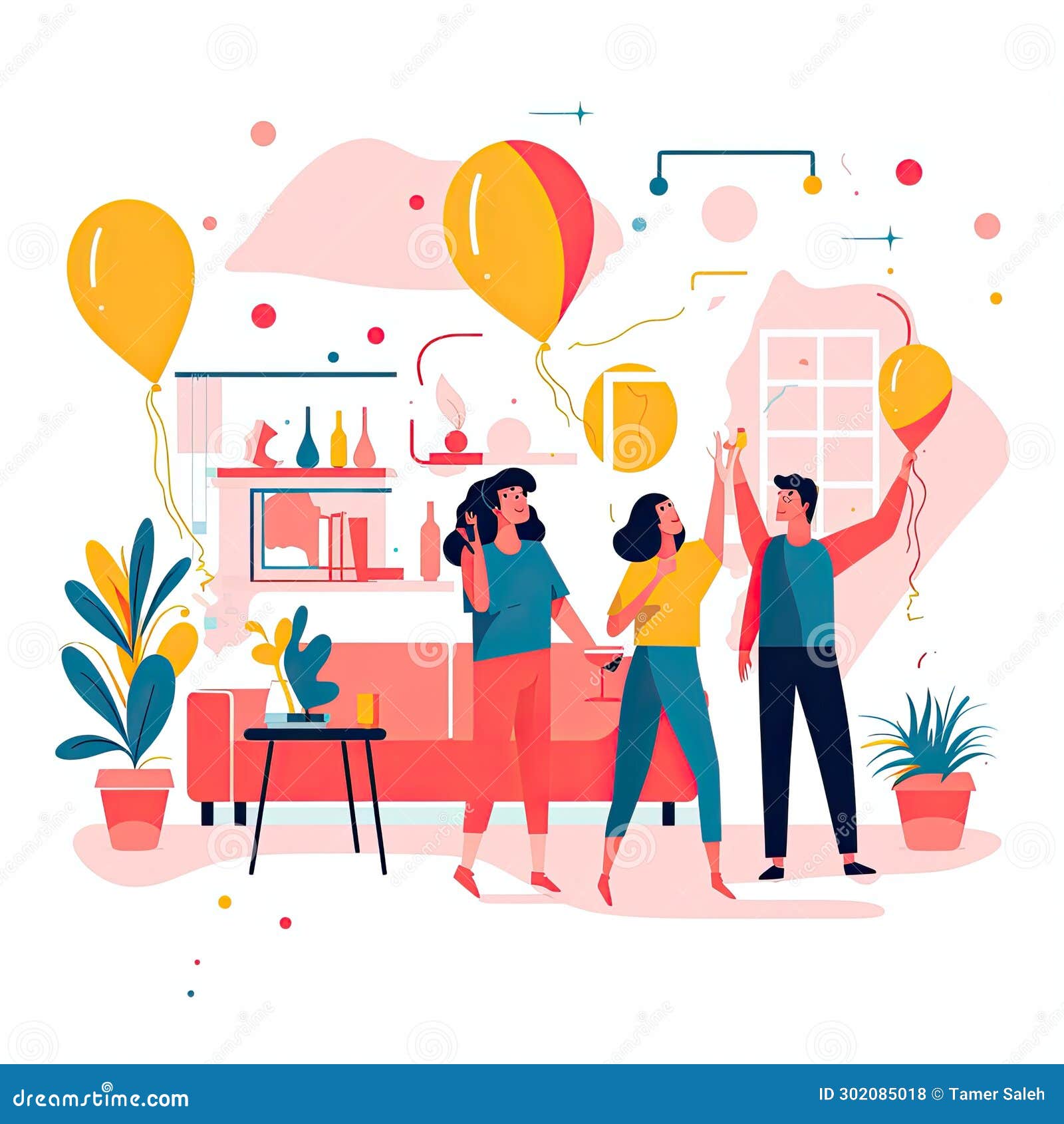 Party Vector Illustration. stock illustration. Illustration of ...
