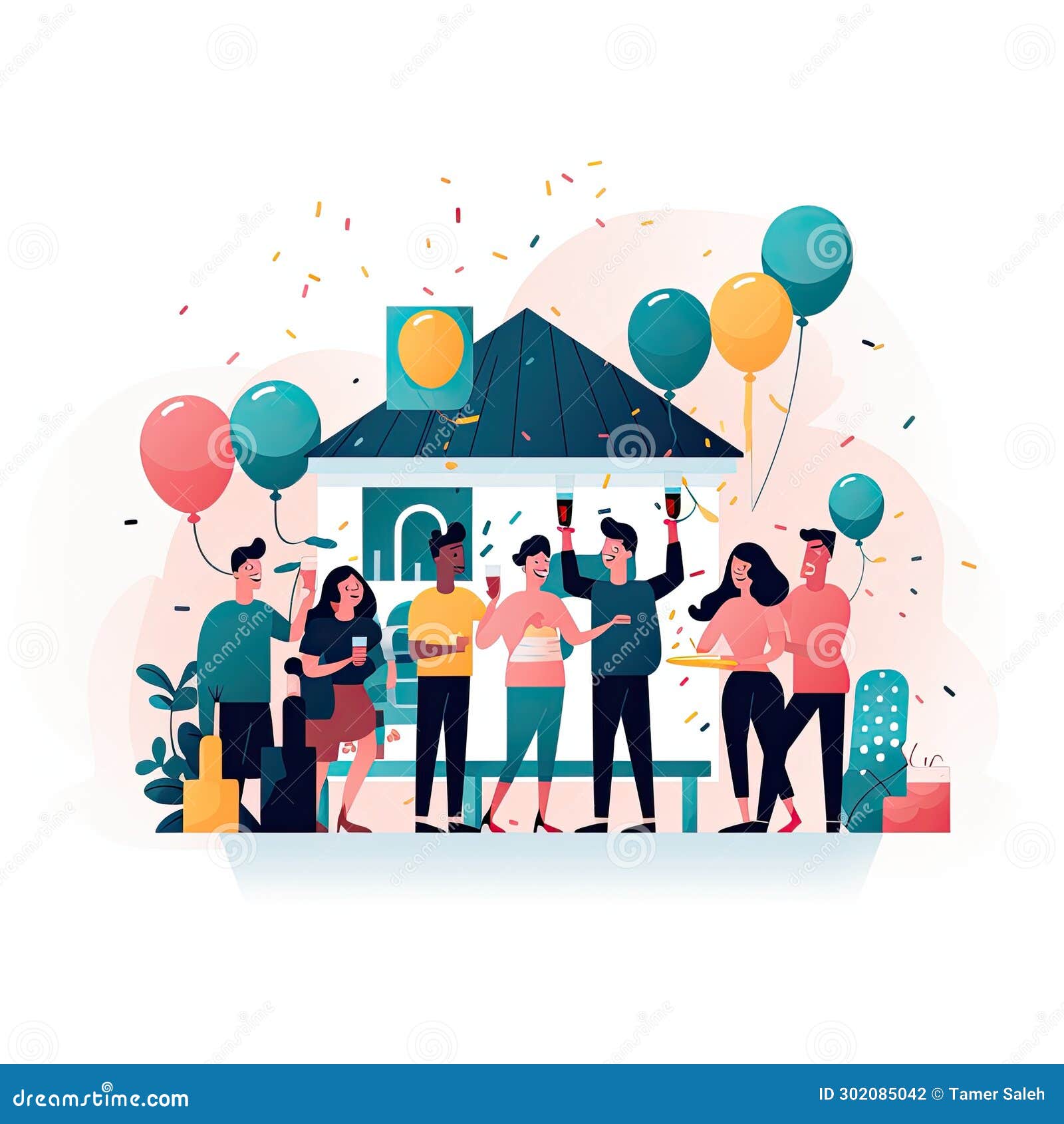 Party Vector Illustration. stock illustration. Illustration of vector ...