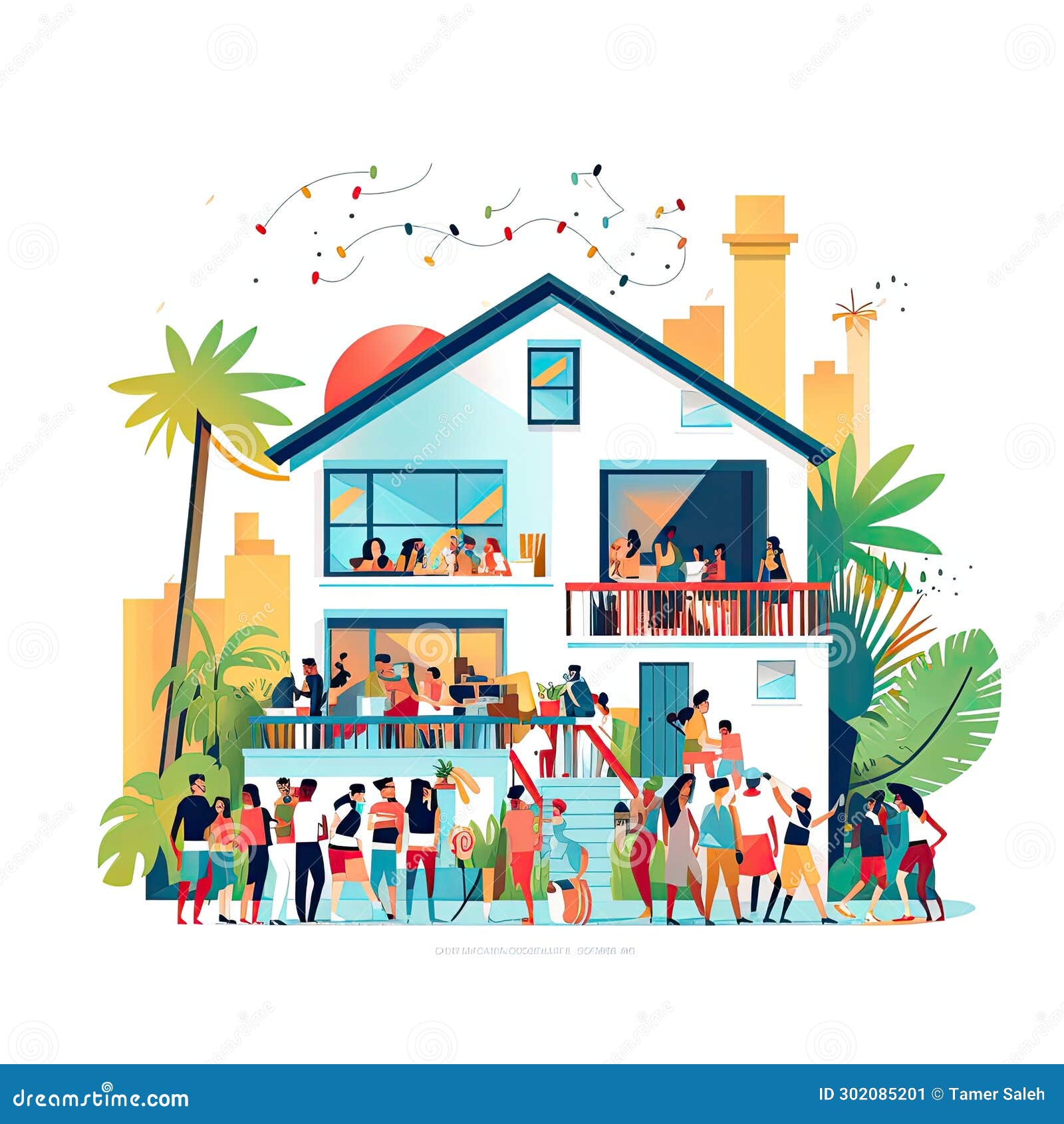Party Vector Illustration. stock illustration. Illustration of music ...