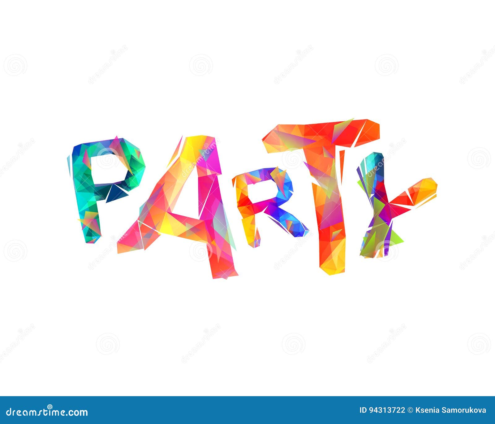 PARTY. Vector Triangular Word Stock Vector - Illustration of word ...
