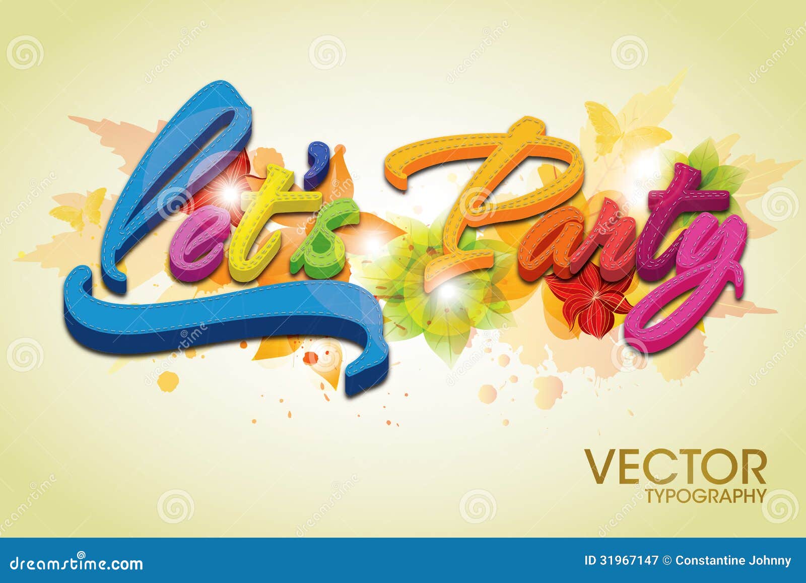 Party Vector Typography stock vector. Illustration of advertisement ...