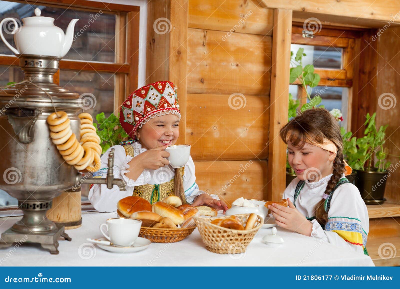 Party in a Village in the Old Style Stock Image - Image of smile ...