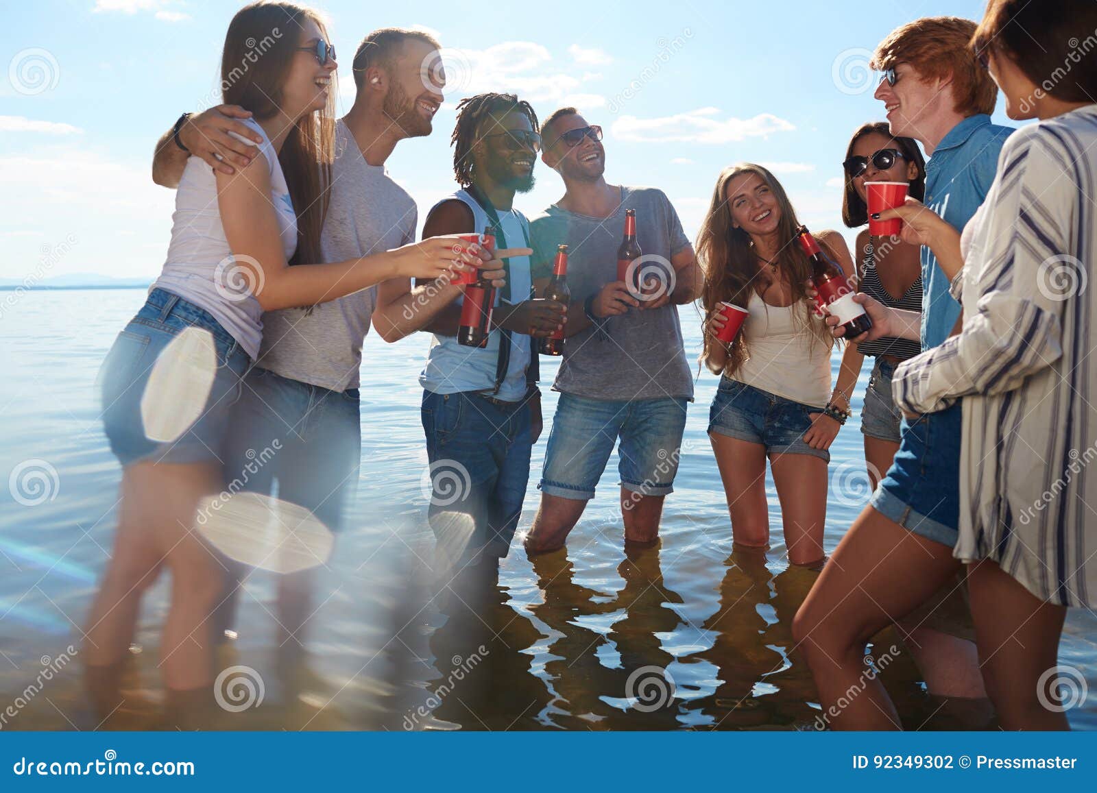 Party in water stock photo. Image of cheering, water - 92349302