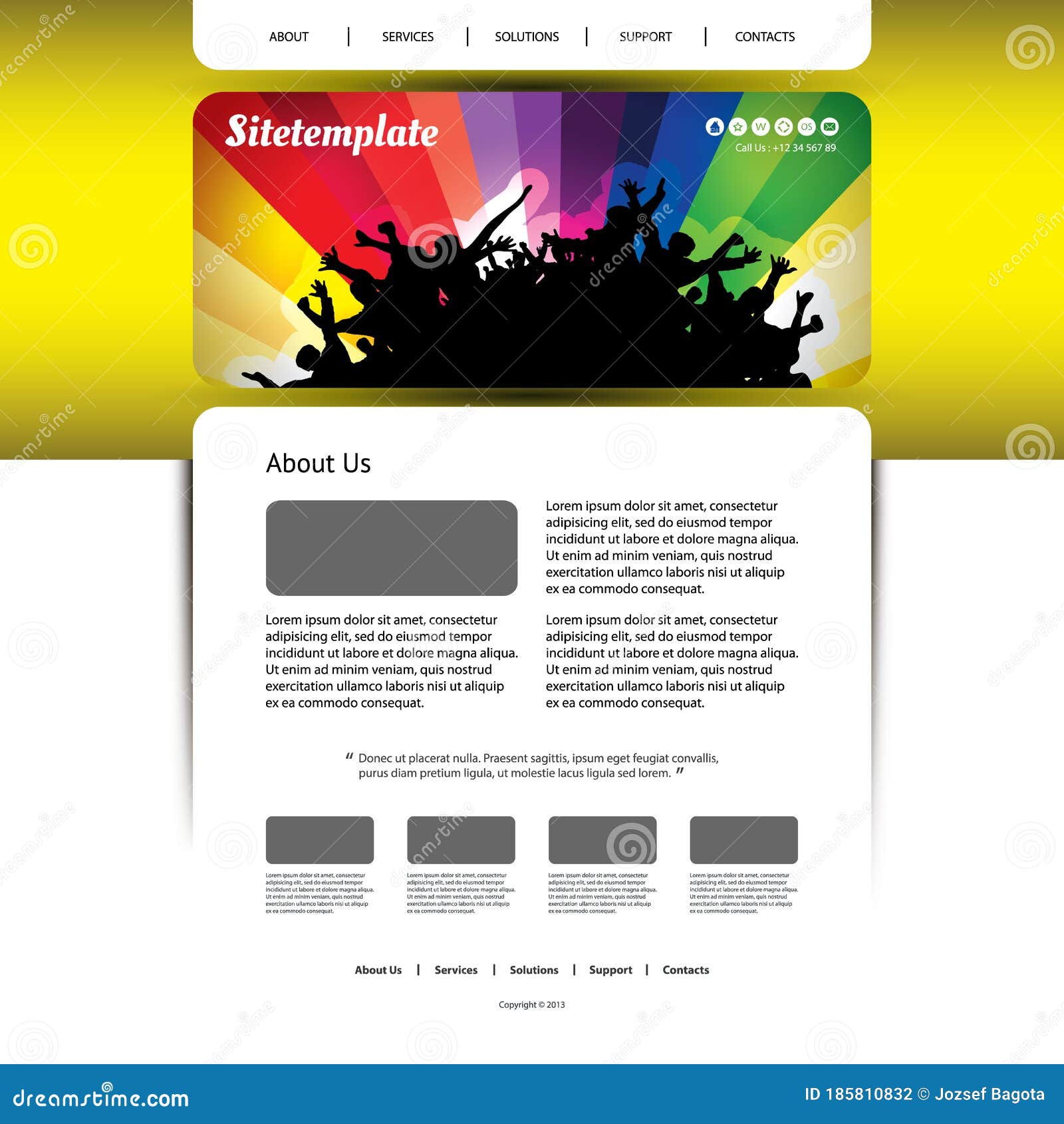 Party Website Template stock vector. Illustration of media - 185810832