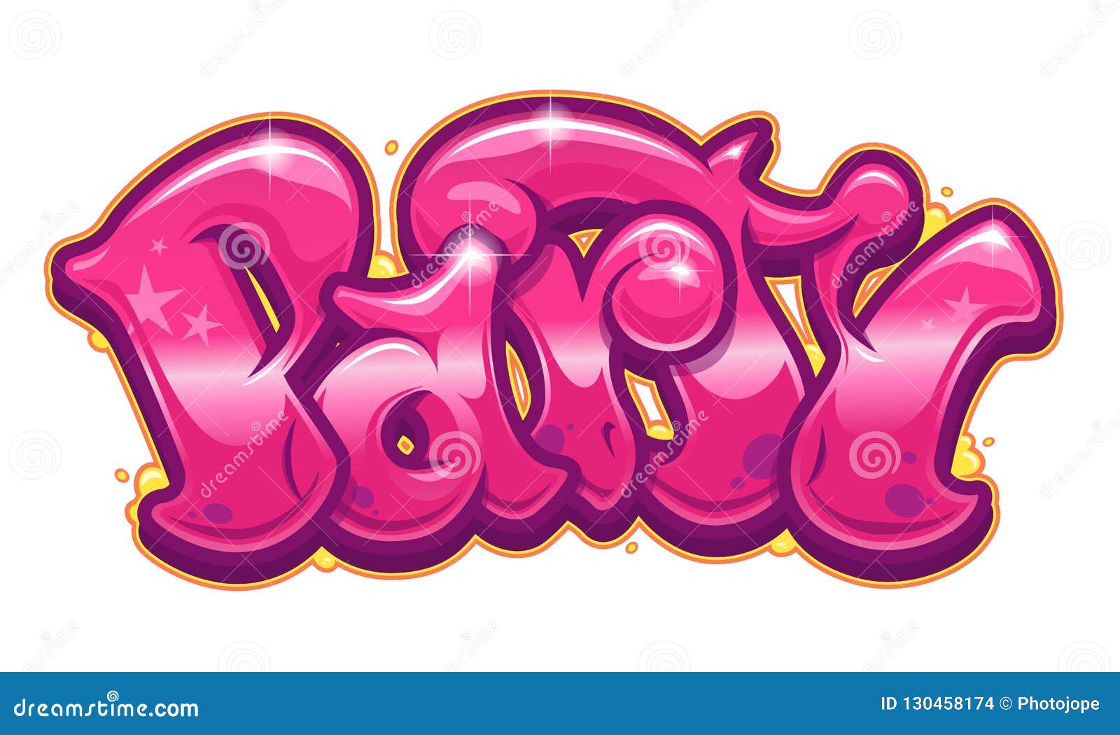 Party Word in Graffiti Style Stock Vector - Illustration of aerosol ...