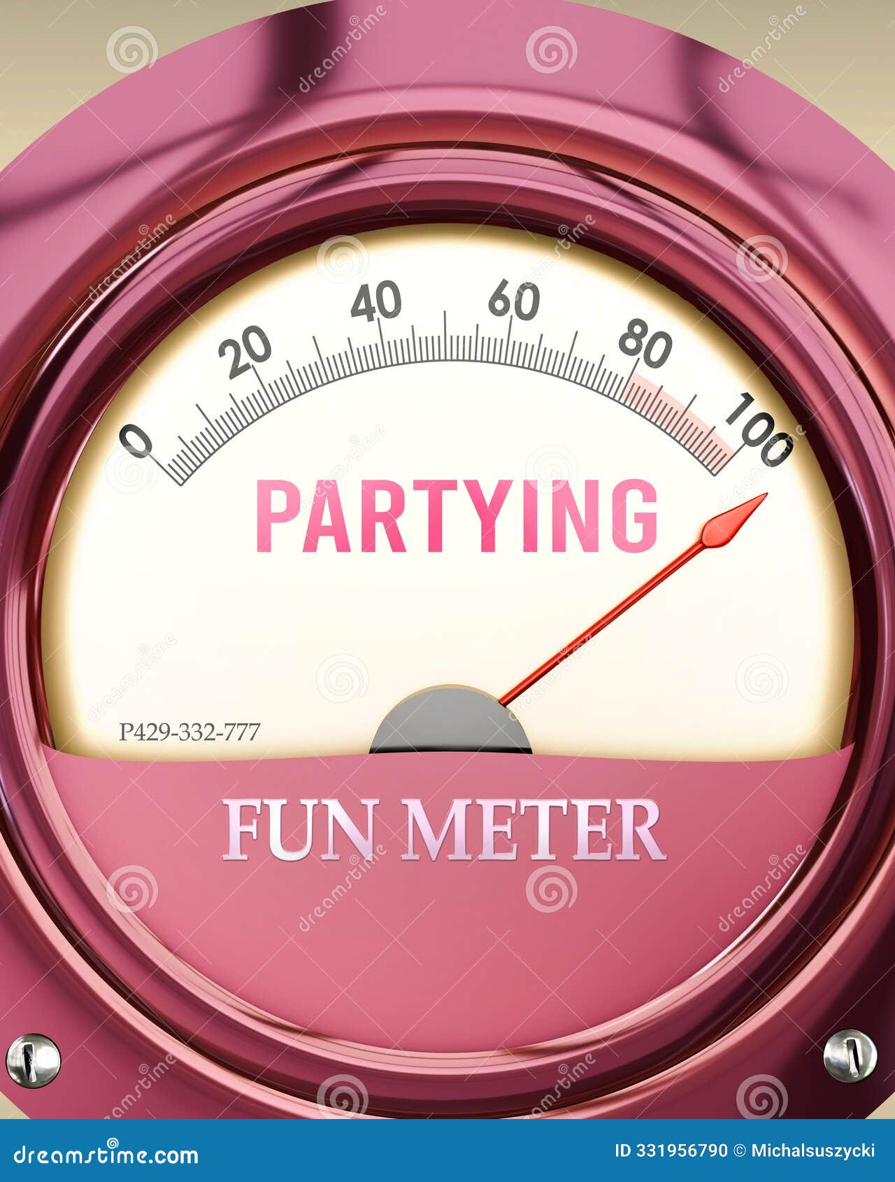 Partying and Fun Meter that is Hitting a Full Scale, Showing a Very ...
