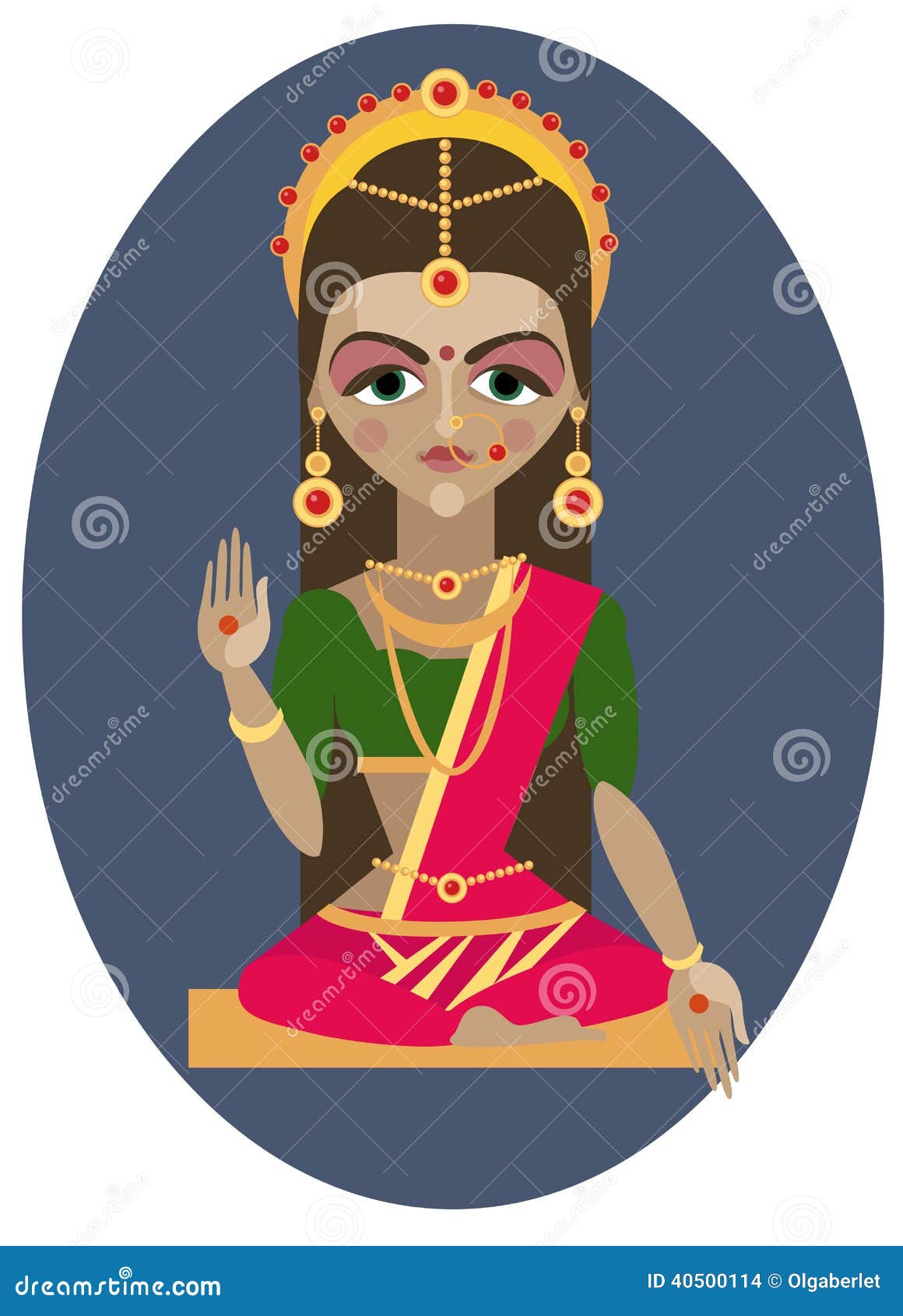 Parvati Deity Illustration. Stock Vector - Illustration of graphic ...