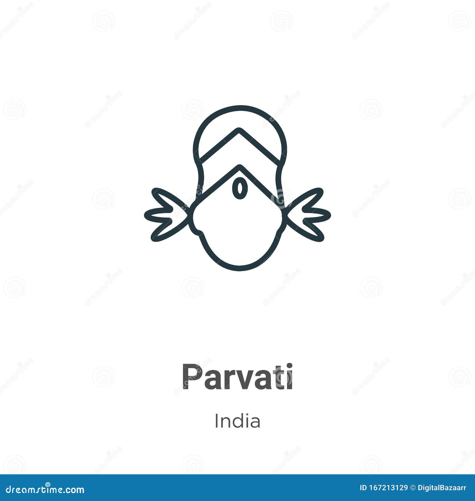 Parvati Icon. Thin Linear Parvati Outline Icon Isolated On White ...