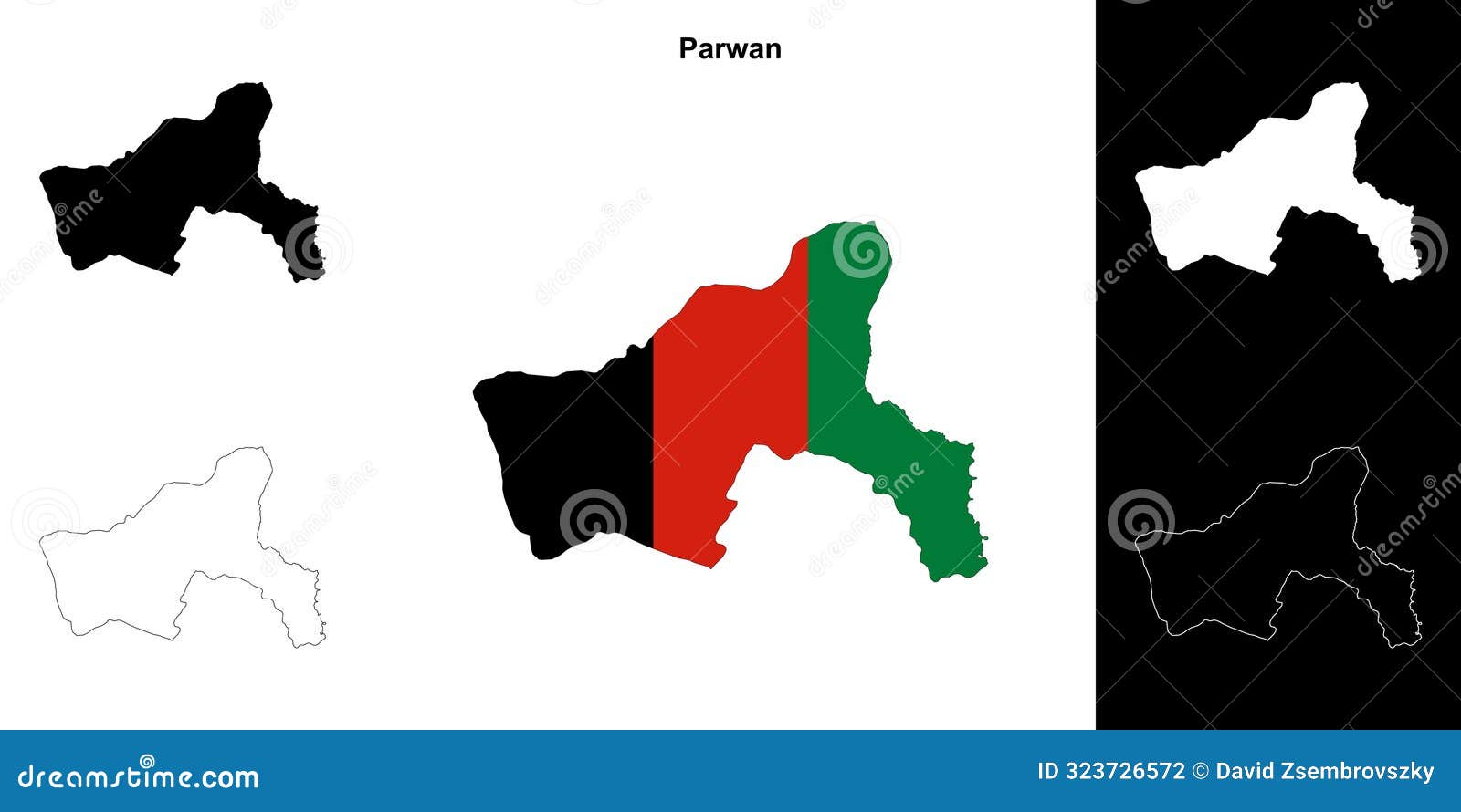 Parwan outline map stock illustration. Illustration of parwan - 323726572