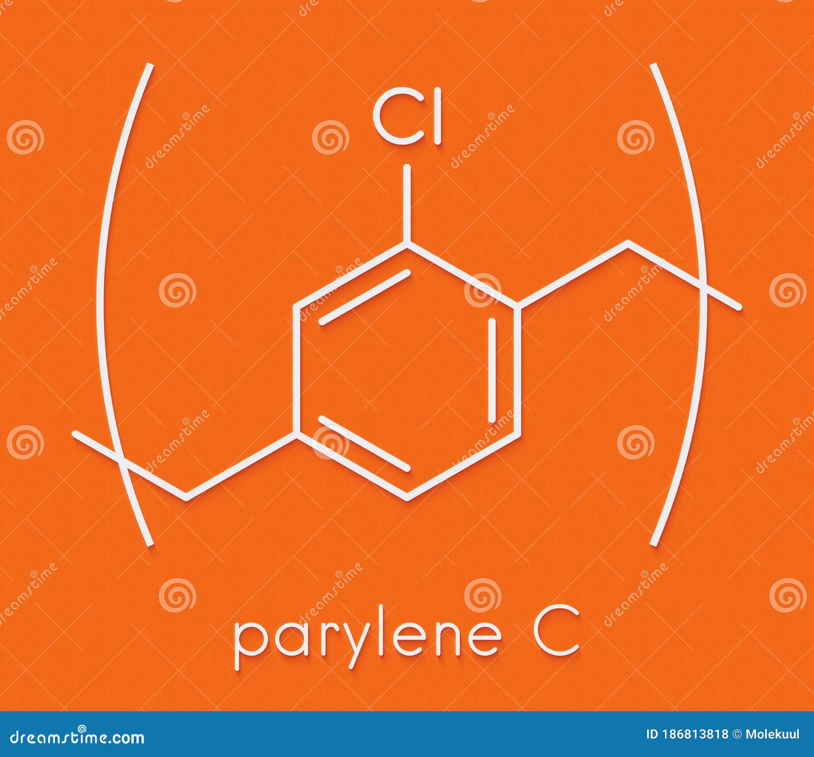 Parylene C Polymer, Chemical Structure. Skeletal Formula. Stock ...